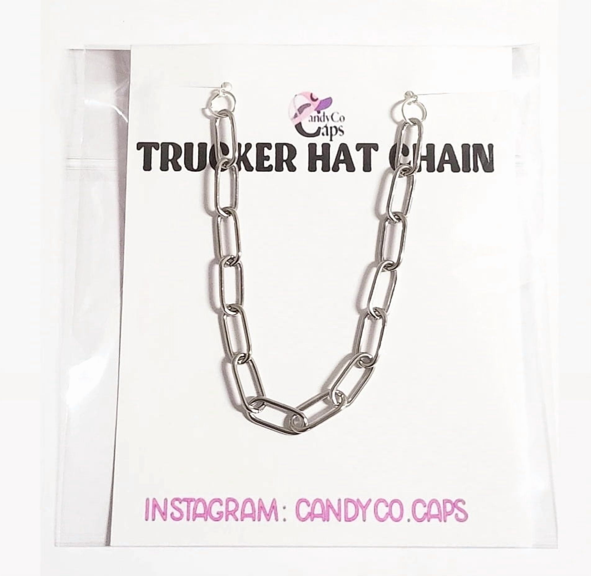 Trucker hat chain hat bar gold link diy Cap chains. Cap band. Hat band ...