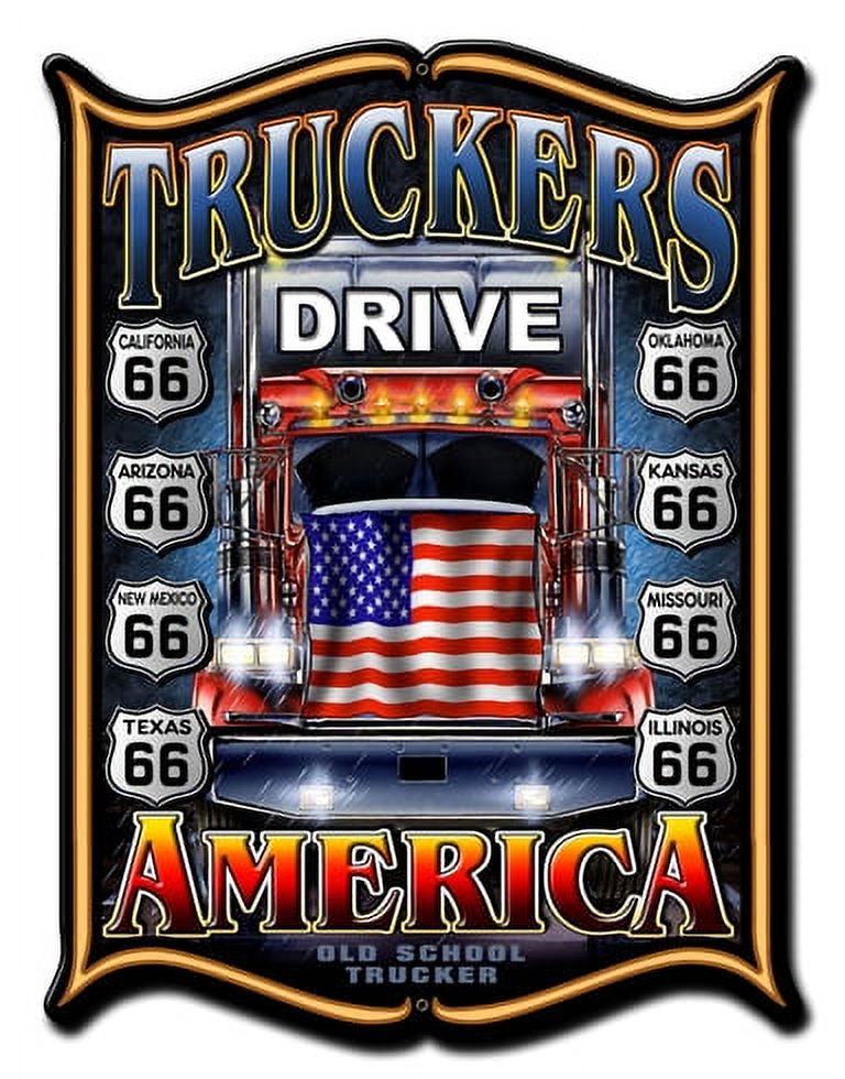 Truckers Drive America Vintage Sign “Made in the USA with heavy gauge ...