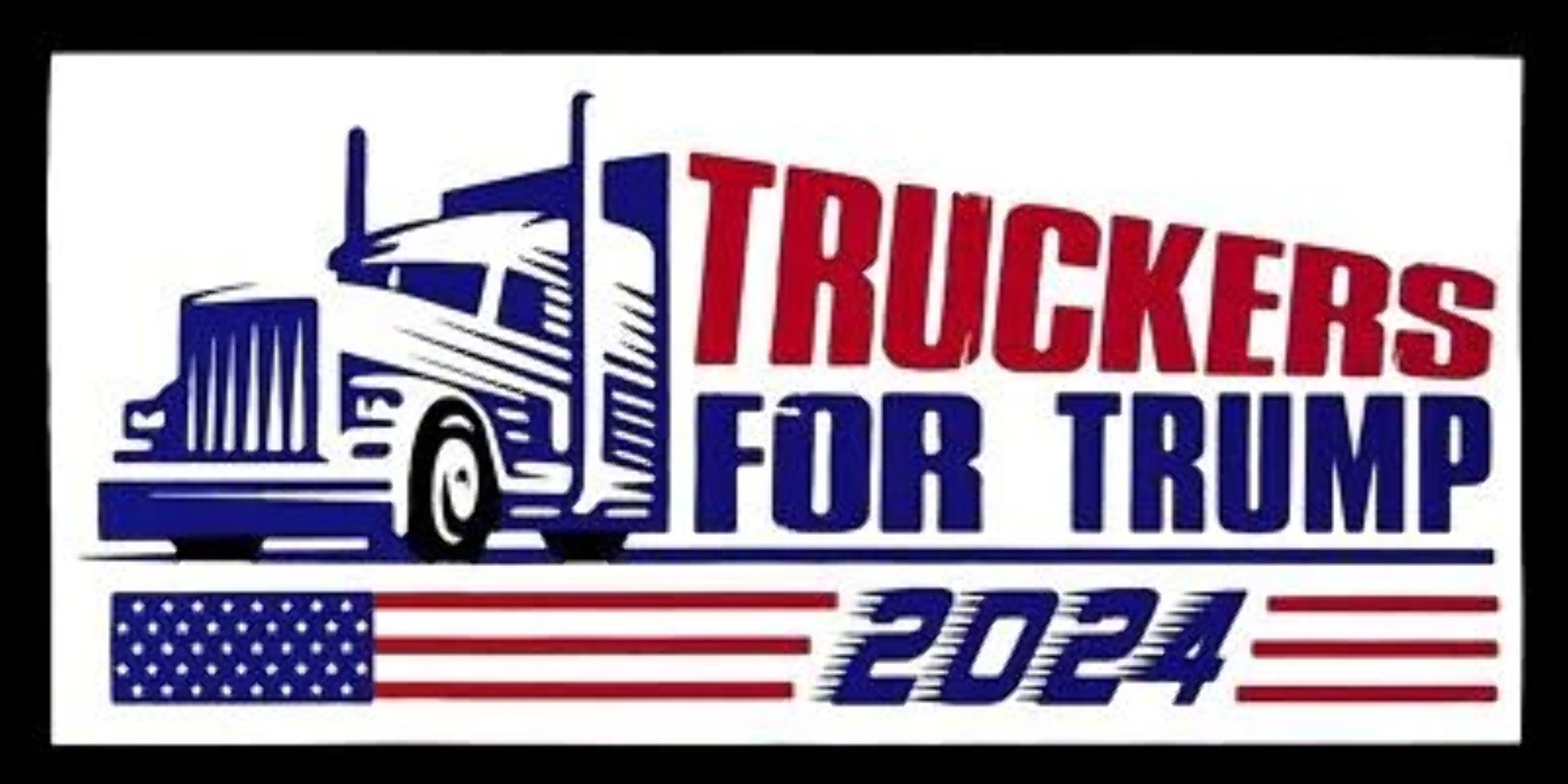 Truckers For Trump 2024 White W/ Black Outline Vinyl Decal Bumper ...