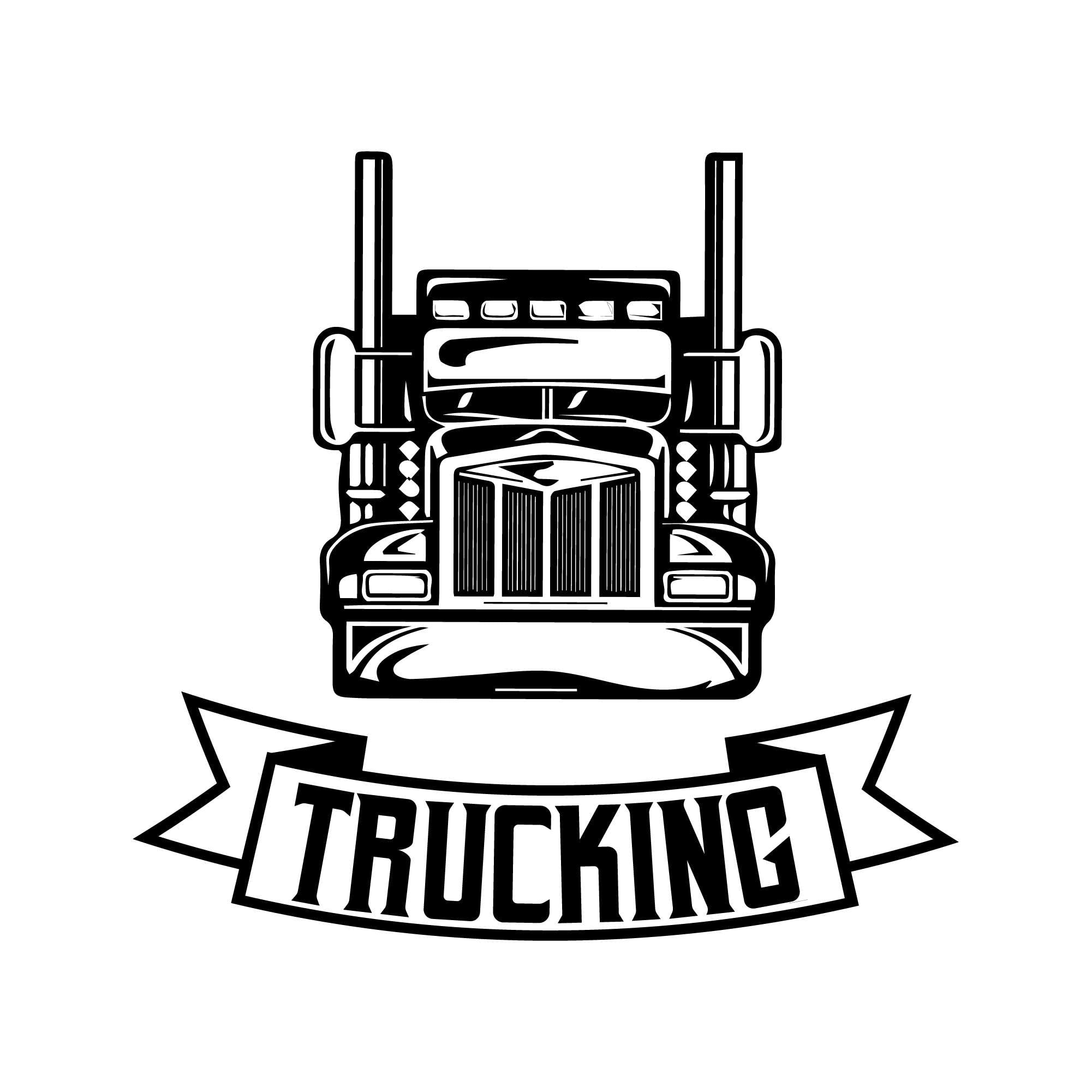 Trucking Truck Heavy Moving Vehicle Silhouette Vinyl Decal Wall Art ...