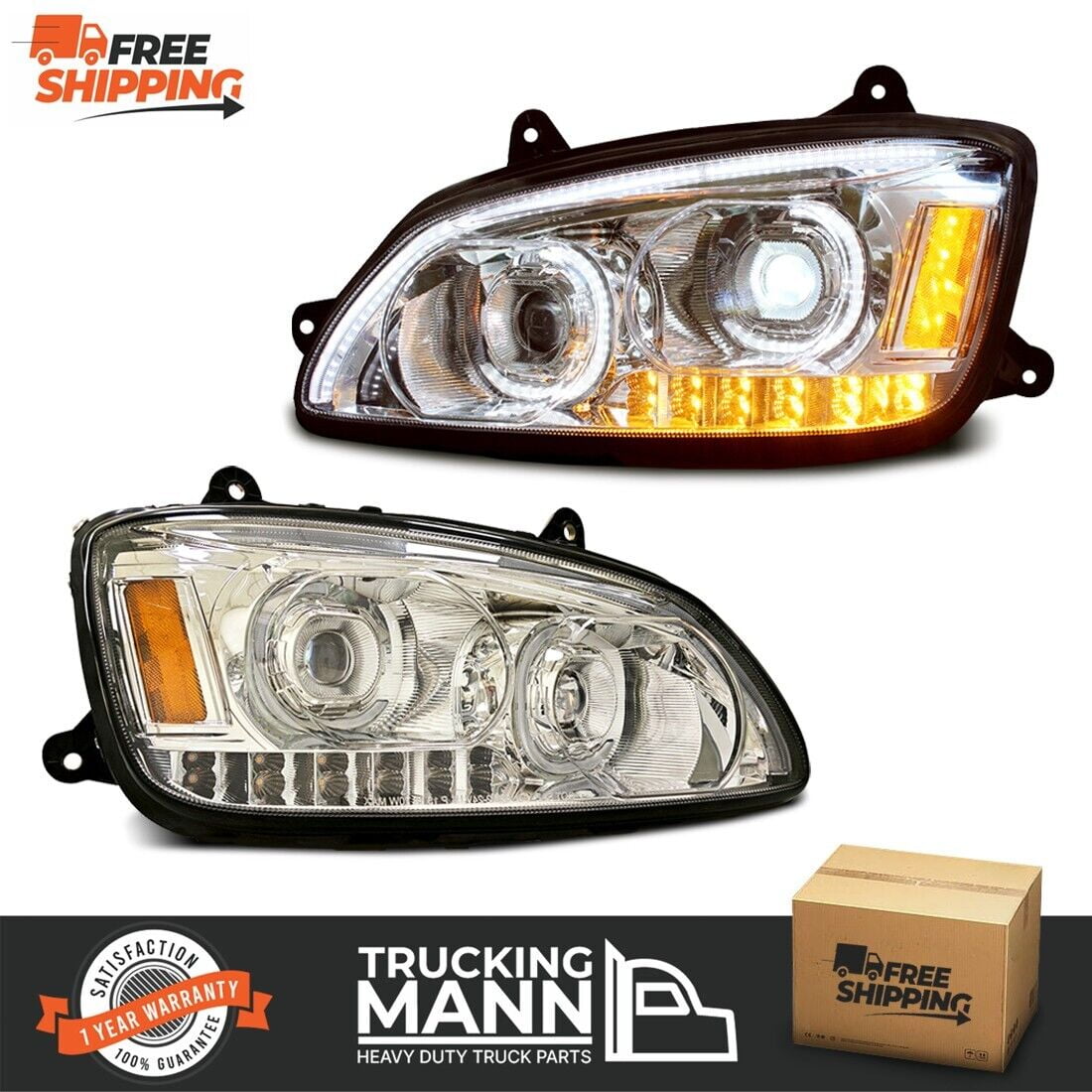 Truckingmann Full LED Performance Headlight Assembly DRL Halo for ...