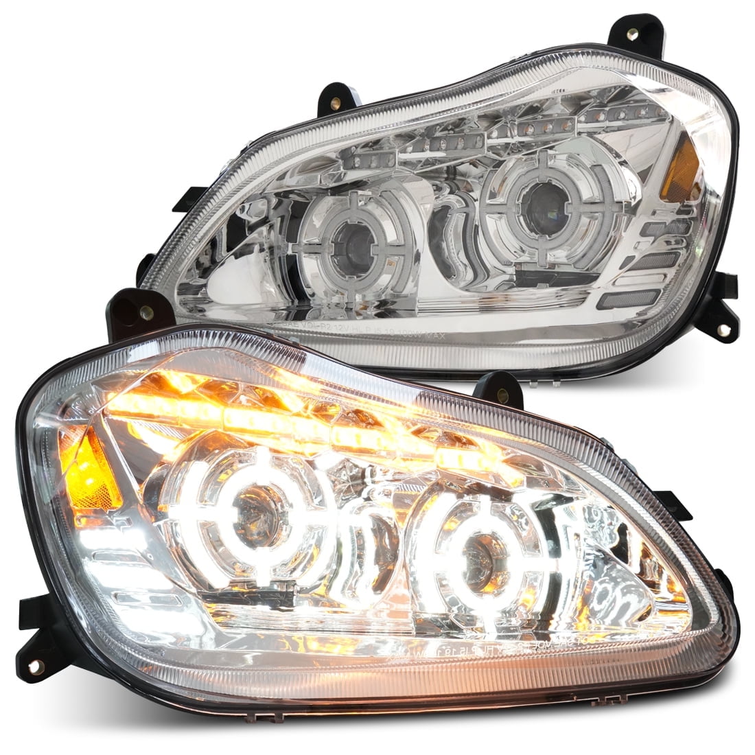 Truckingmann Pair Headlights for Kenworth T680 Full LED Projector with ...