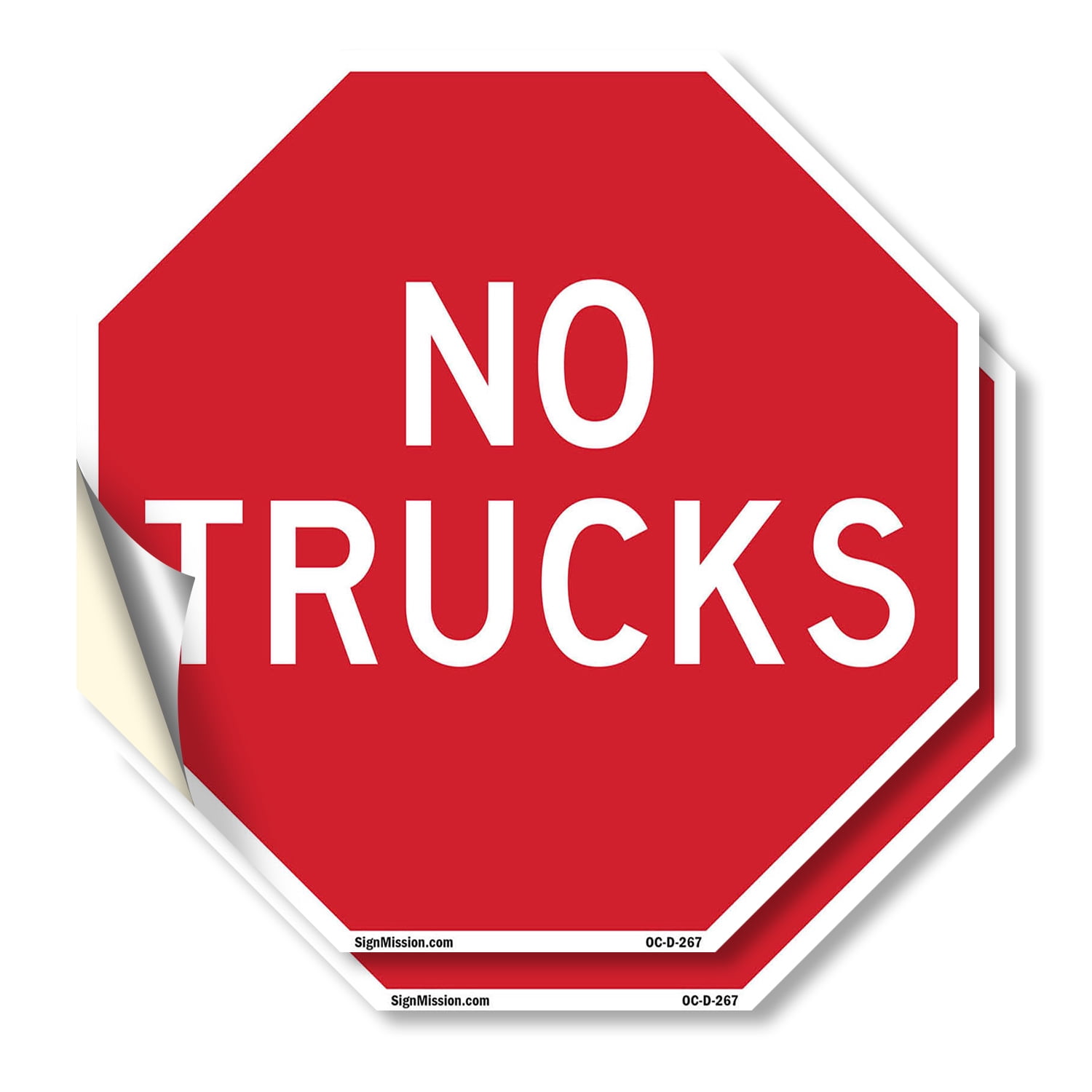 No Trucks (2 Pack) 10 inch X 10 inch Octagon Vinyl Label Decal Sticker ...