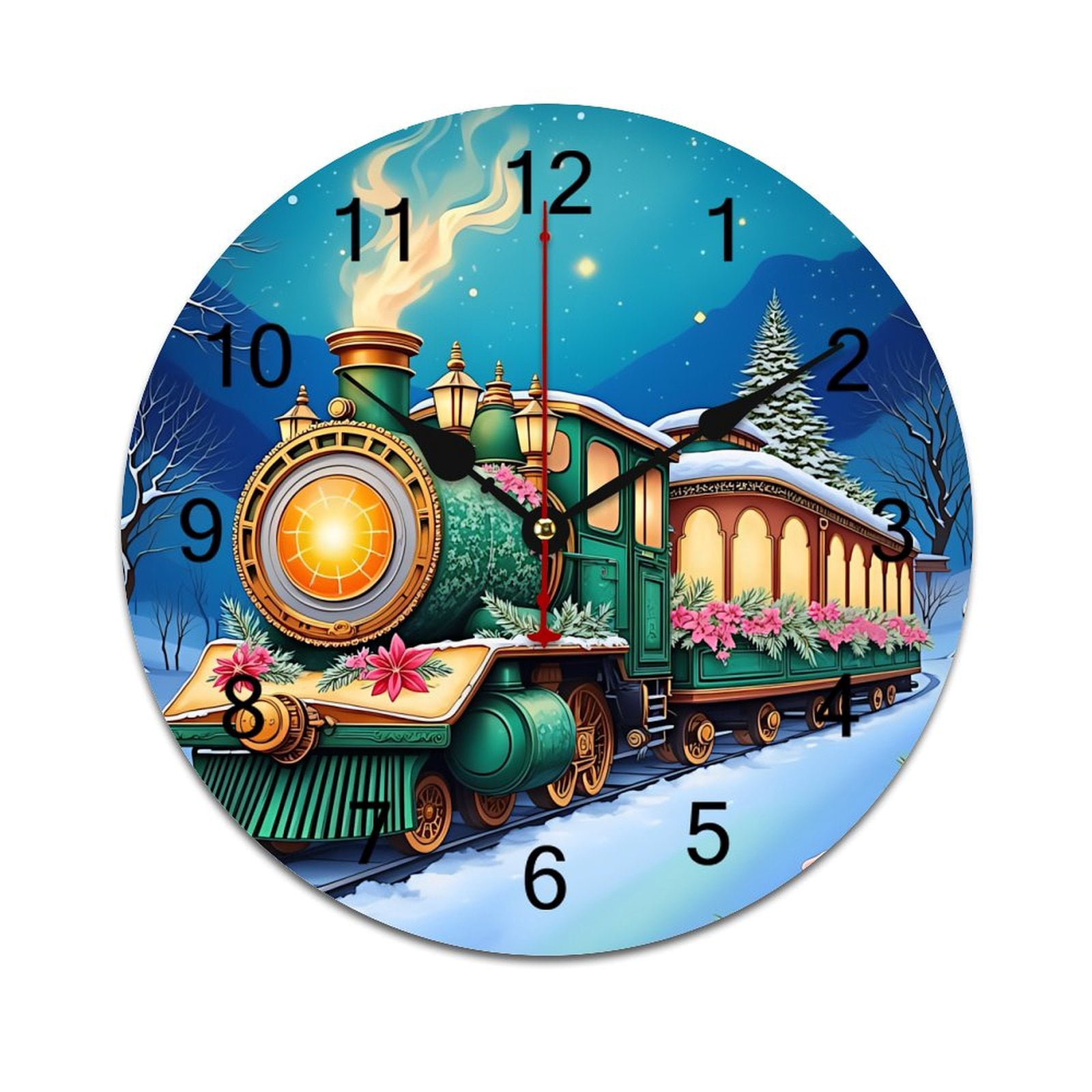 Trucks, Colorful Flowers, And Balloons Time Decorative Wall Clocks ...