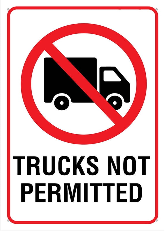 Trucks Not Permitted Sign Metal 12X8 Inch Rust Free Aluminum, Uv ...
