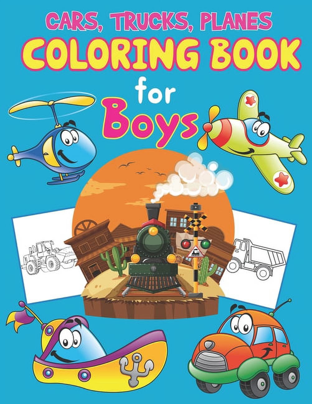 Trucks, Planes and Cars Coloring Book for Boys: Great Set for Trucks ...