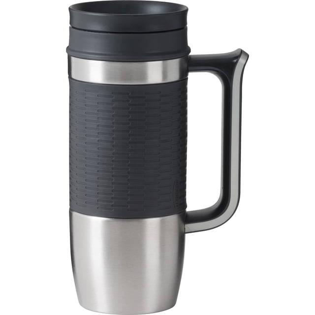 Trudeau Maison Boardroom II Travel Mug, 16 Ounces, Stainless Steel-Grey ...