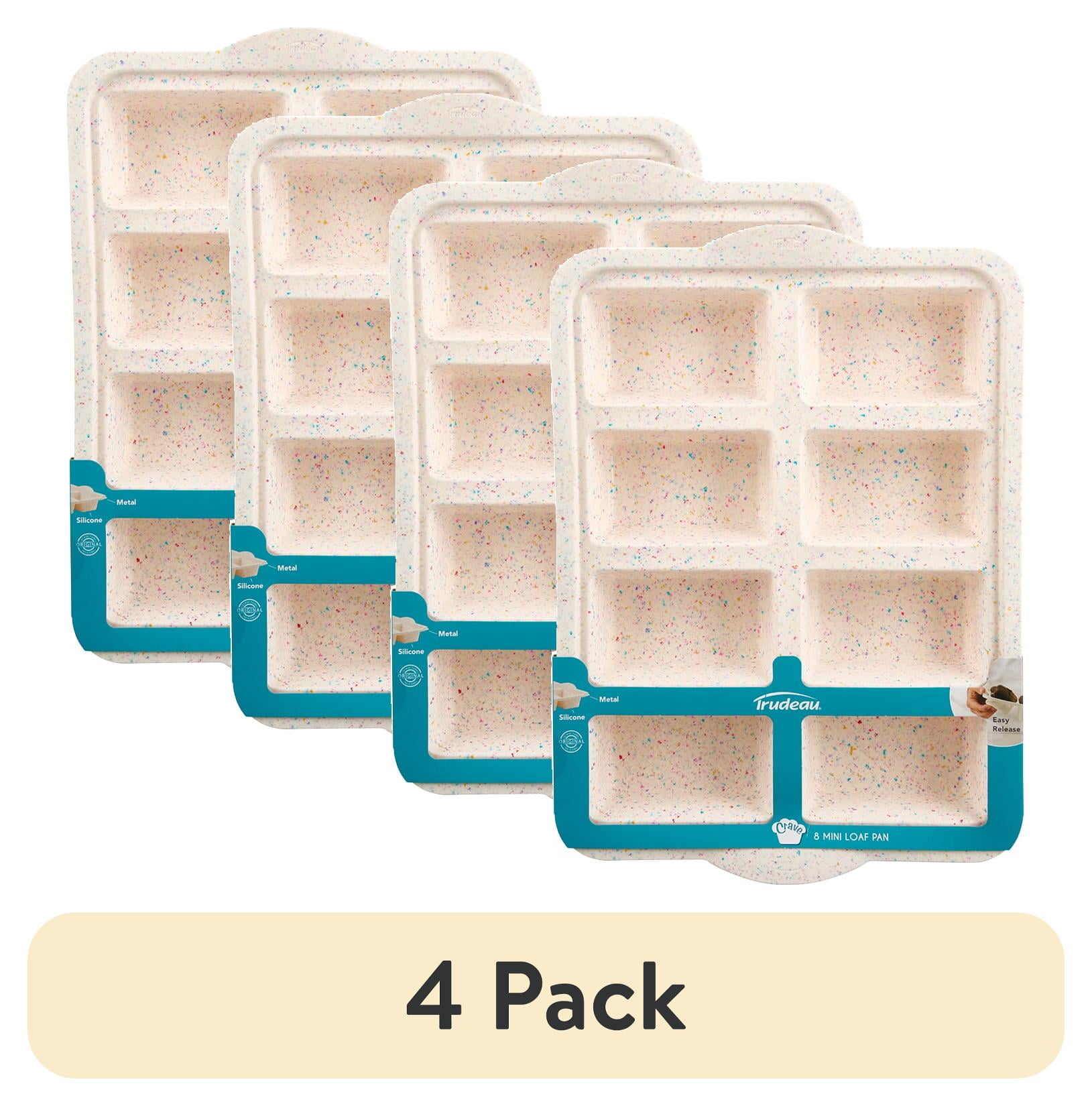 (4 pack) Trudeau Silicone 8 Count Mini Loaf Pan, Multicolor Confetti ...