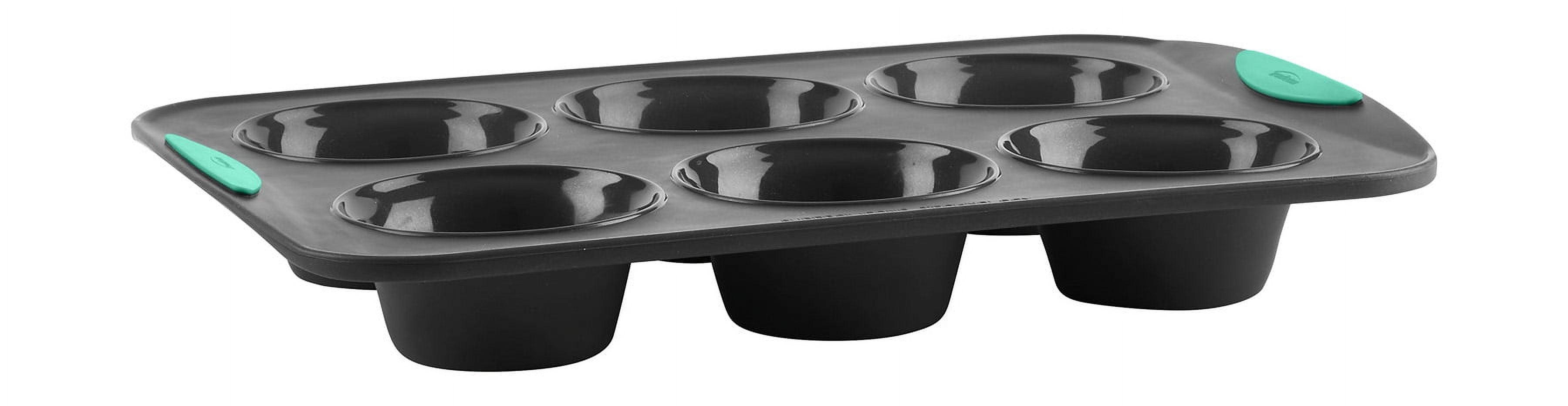 Trudeau Structure Silicone 6 Cavity Jumbo Muffin Pan, Grey/Mint ...