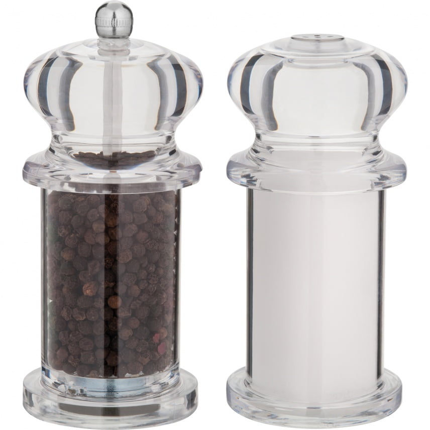 Trudeau Tradition Pepper Mill and Salt Shaker Set, 5.5-Inch, Clear ...