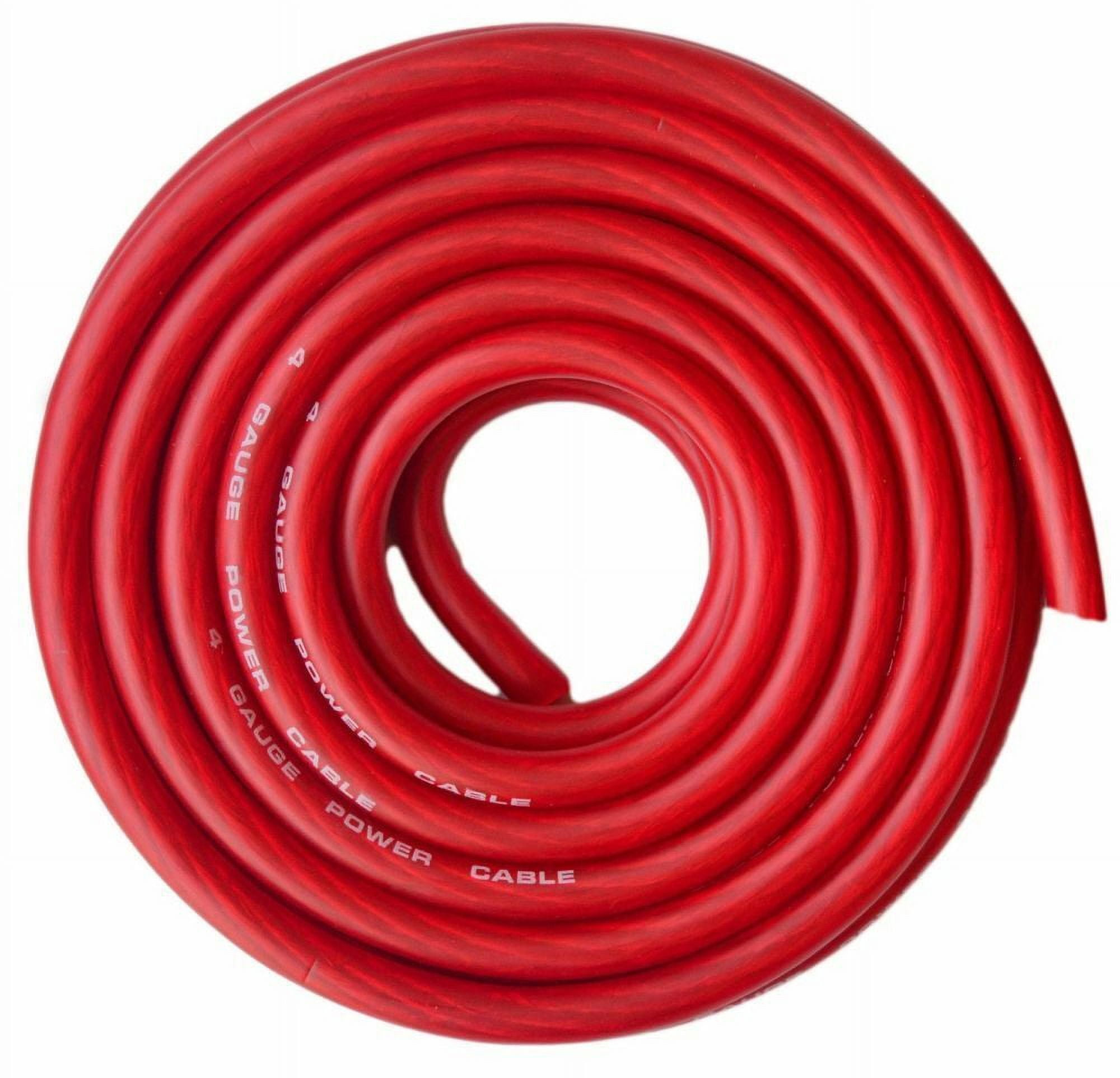 True 4 Gauge 25 Feet CCA Red Flex Power Wire Strand High Voltage Marine ...