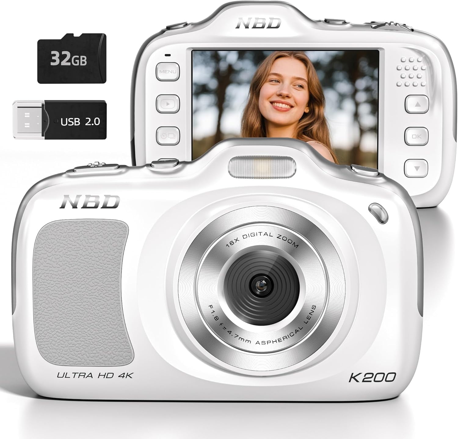 True 4K Digital Camera with Beauty Mode, 64MP Vlogging Camera for ...