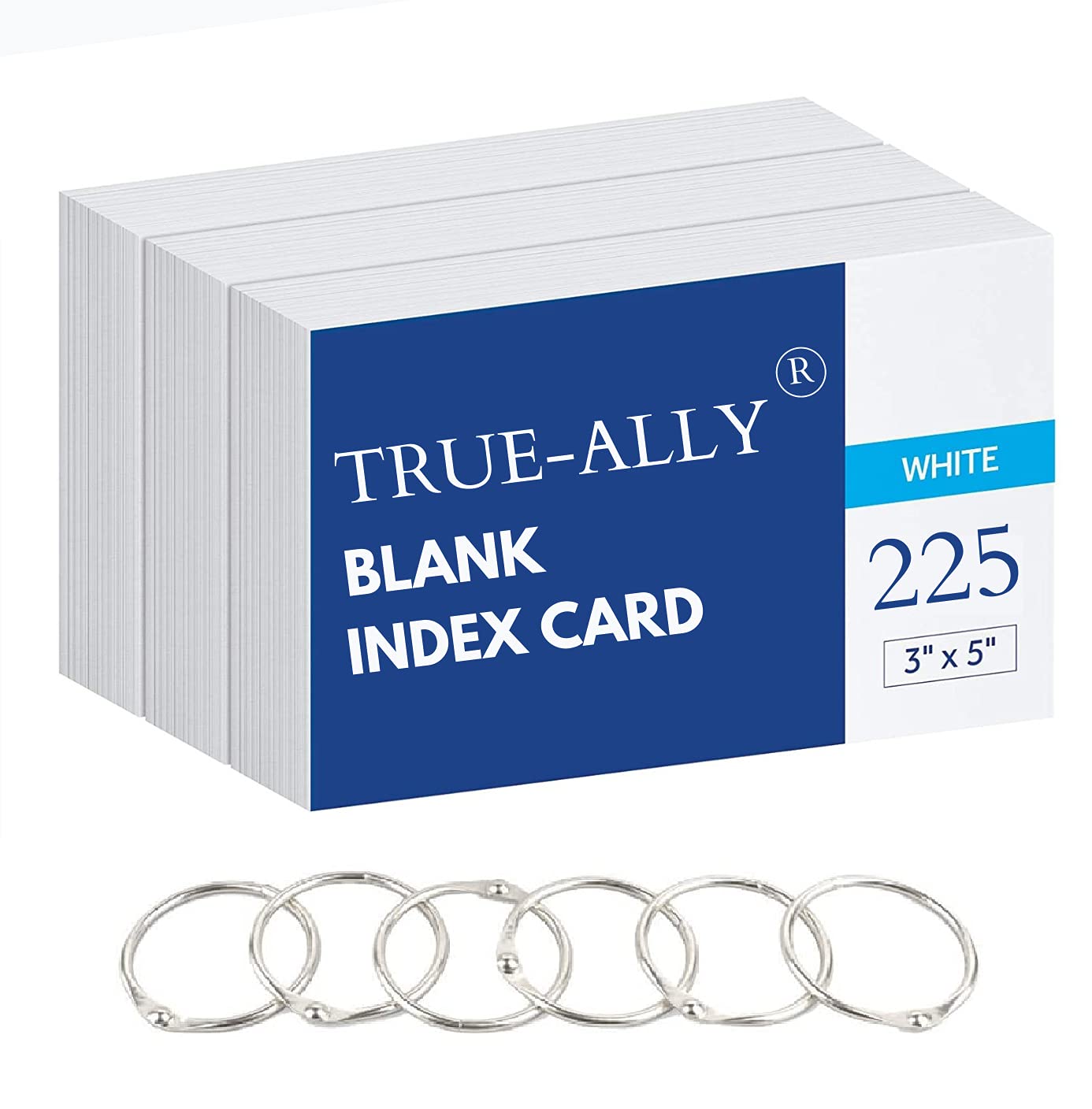 True-Ally Unruled Index Flash Cards - 3X5 Inch, White, 225 Cards, 200 ...