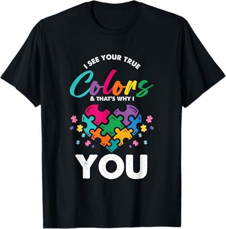 True Autism Colors Autistic Awareness Special Needs Ribbon T-Shirt ...
