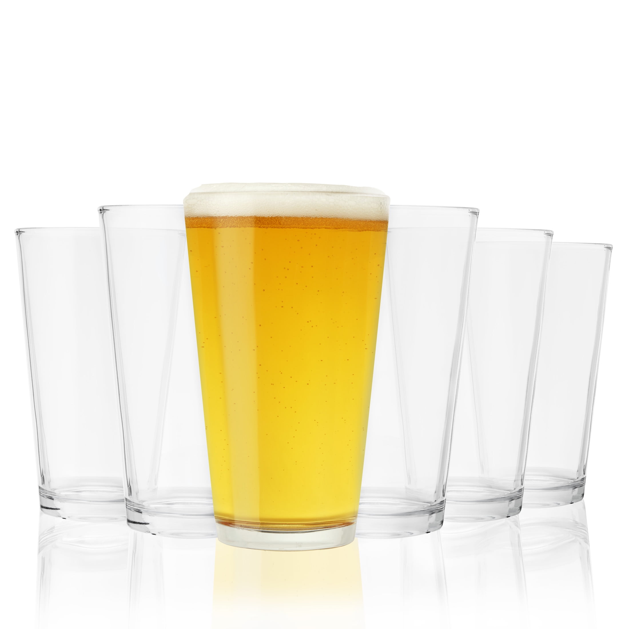 True Pint Glasses, Stackable 16 oz Glassware for Various Beverages, Set ...
