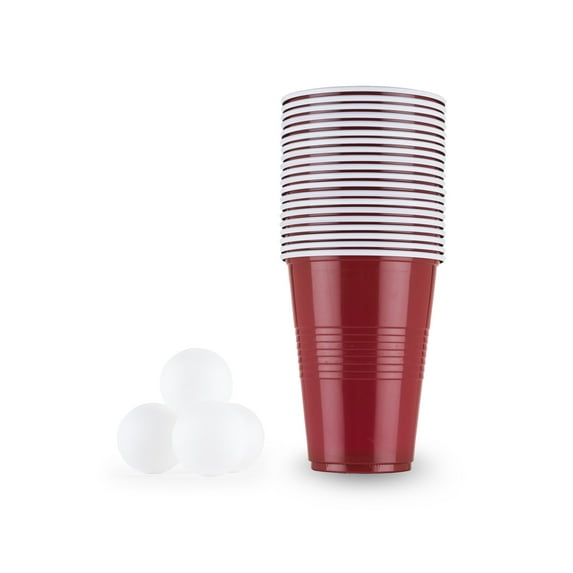 True Beer Pong Kit - 20 Red Cups and 4 Pong Balls, Outdoor, Drinking ...