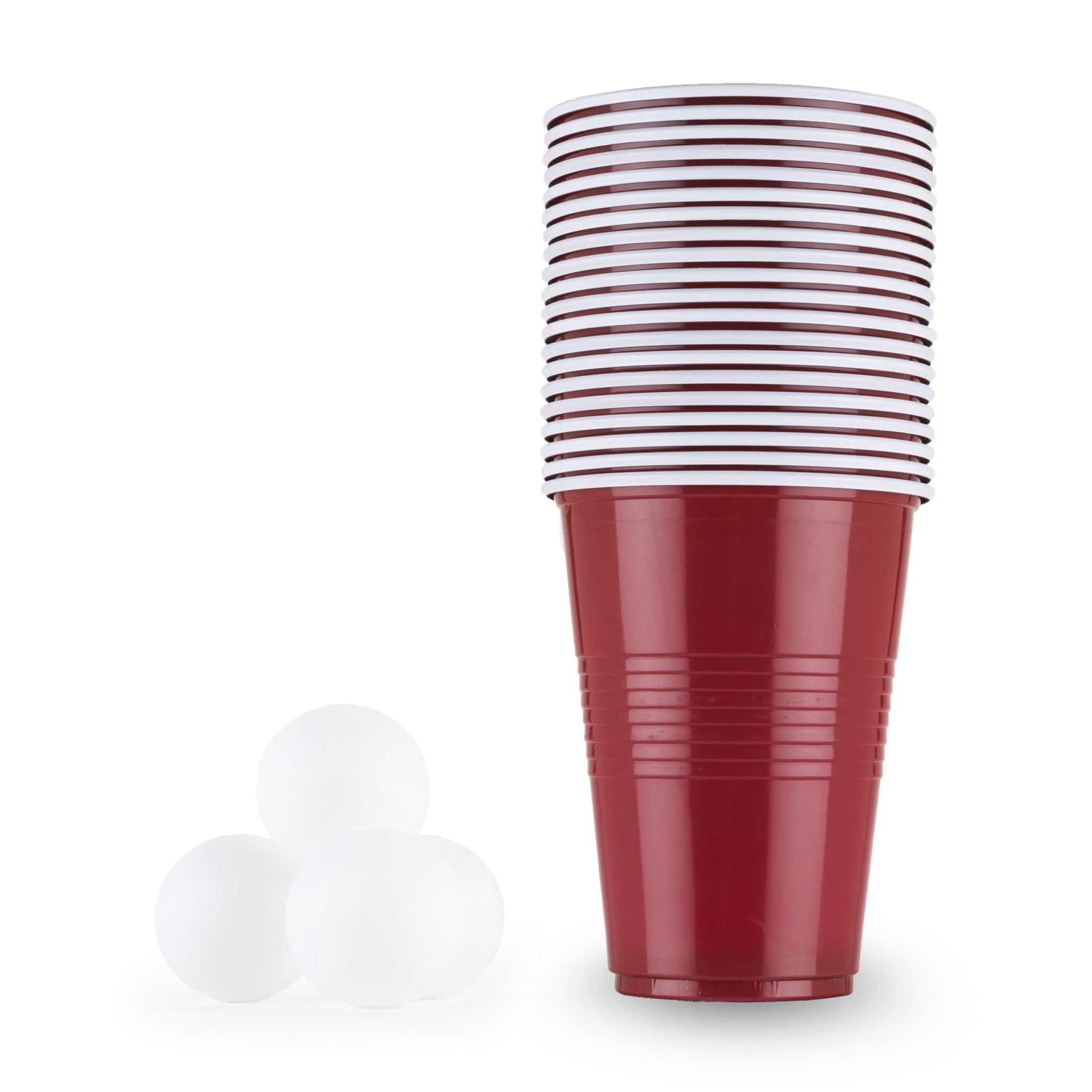True Beer Pong Kit - 20 Red Cups and 4 Pong Balls, Outdoor, Drinking ...