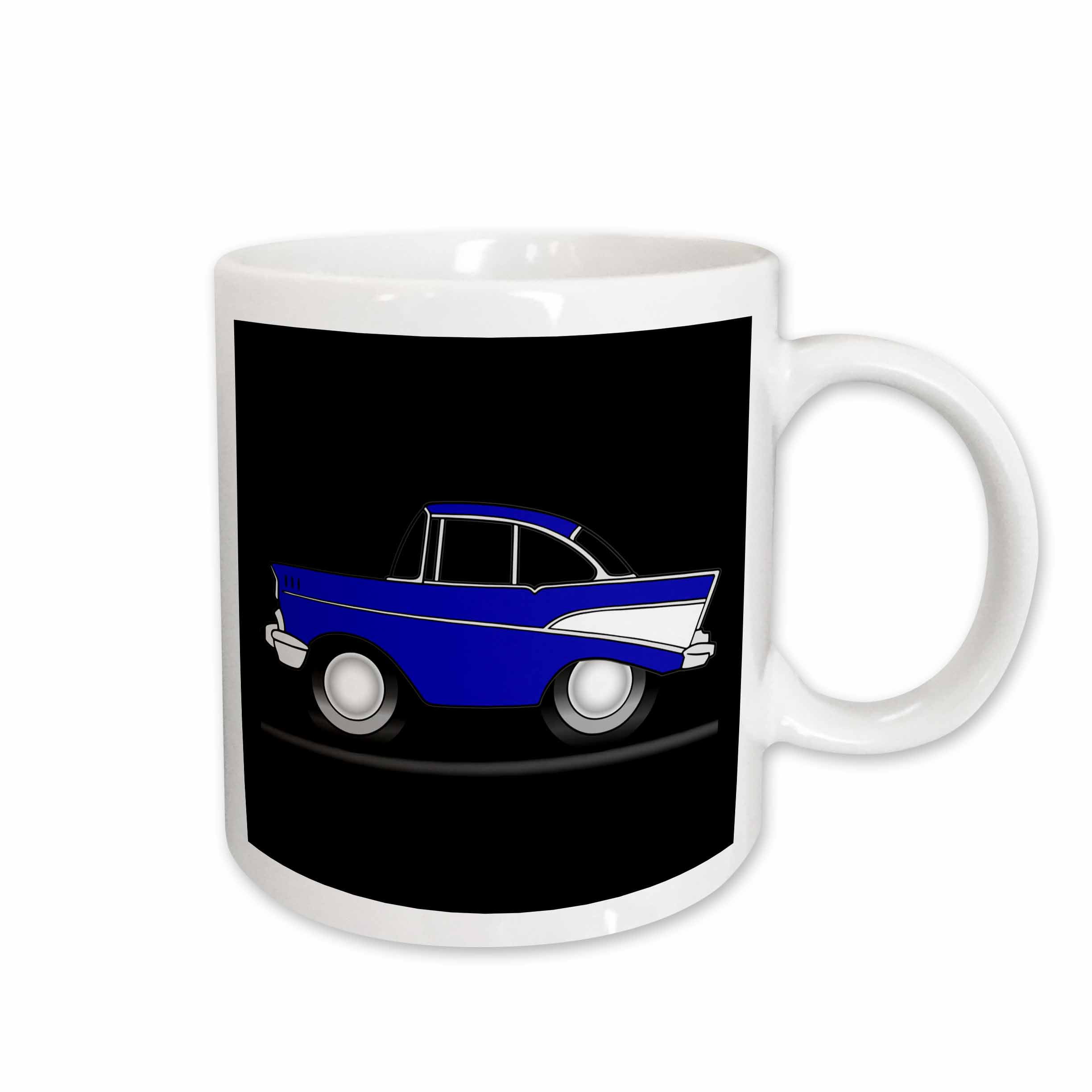 3drose, True Blue 57 Tri-chev Classic Metal on the Pavement, Black ...