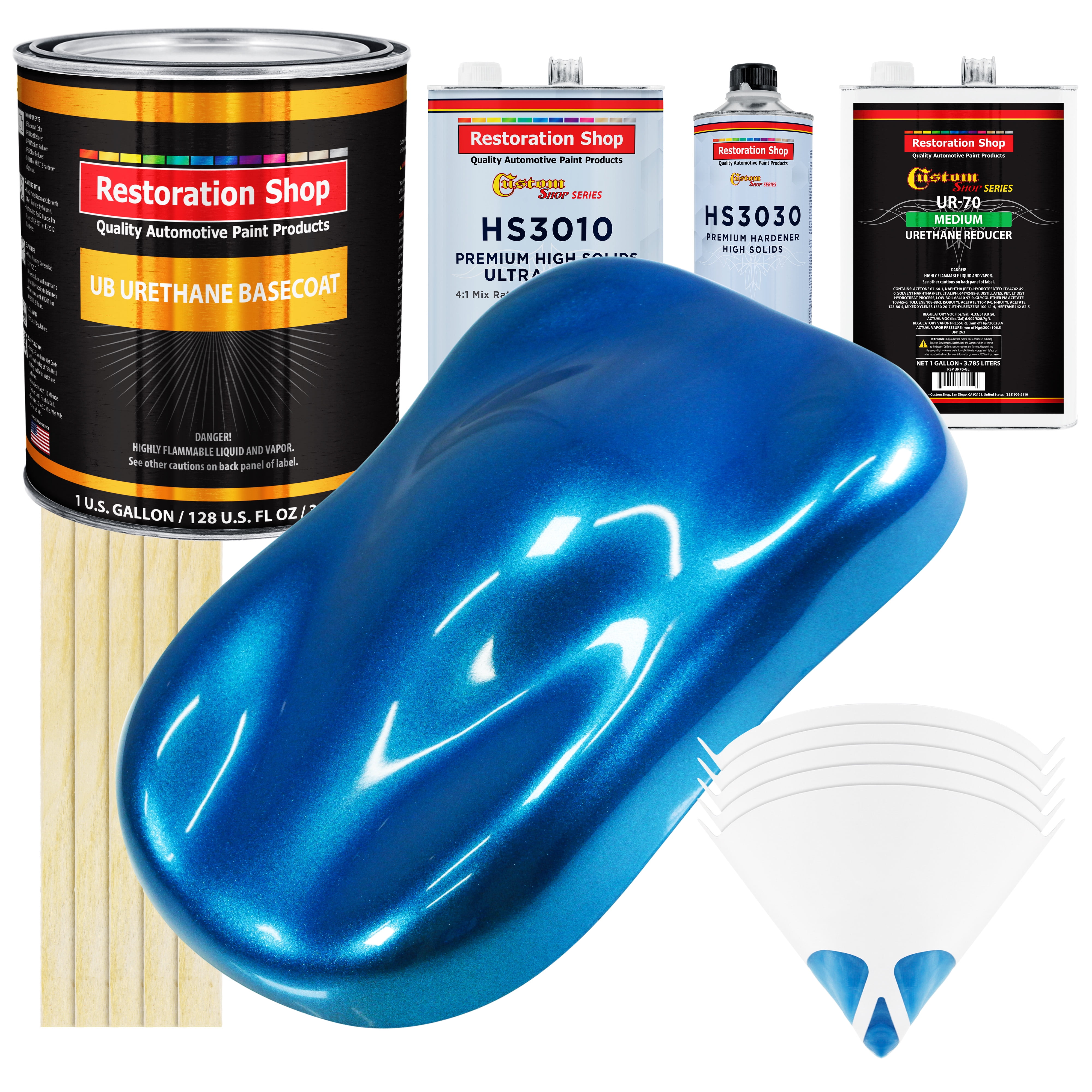 True Blue Firemist Premium Gallon Kit URETHANE BASECOAT Car Auto Paint ...