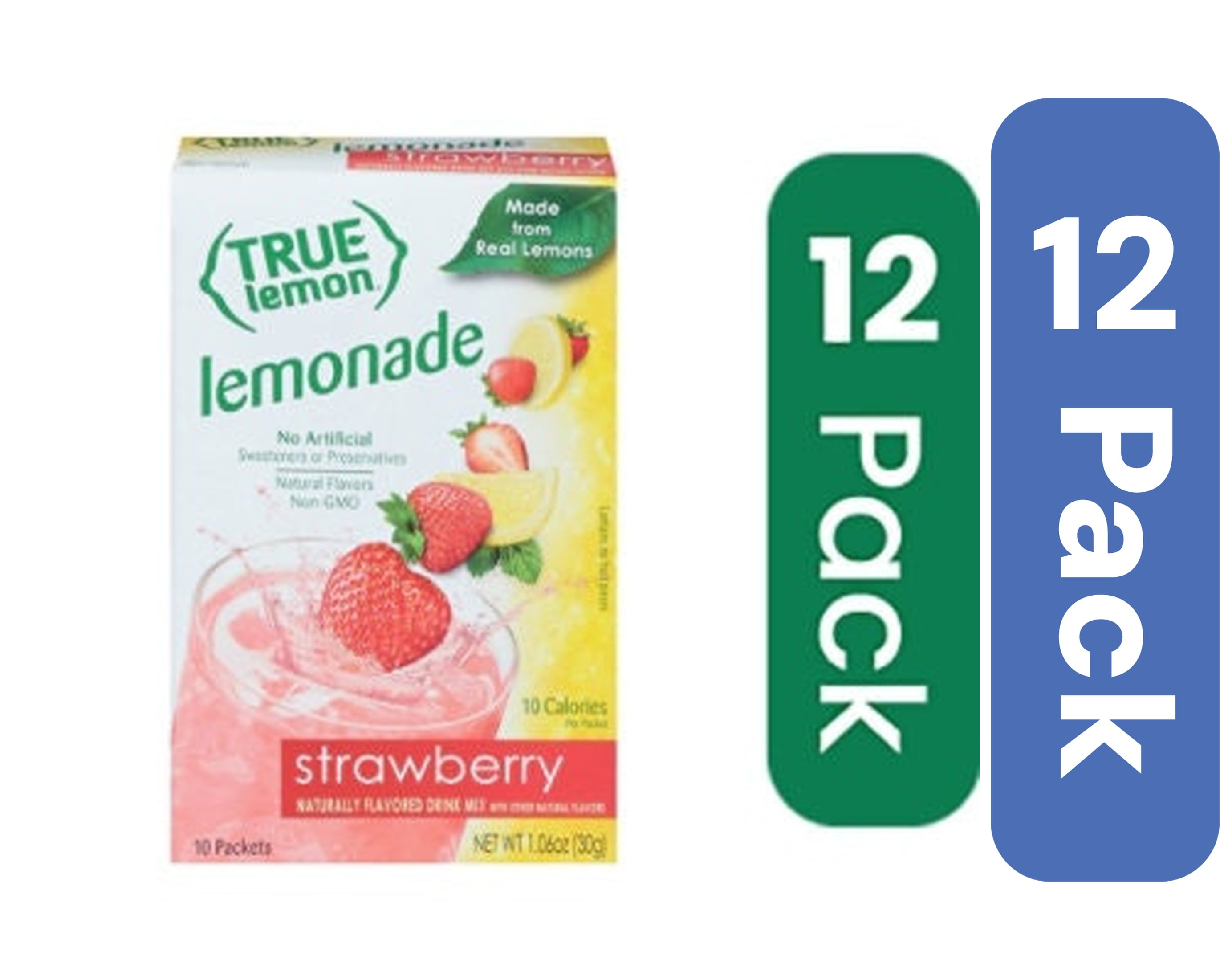 True Citrus Strawberry Lemonade Water Mix 1.06 oz (Pack Of 12 ...