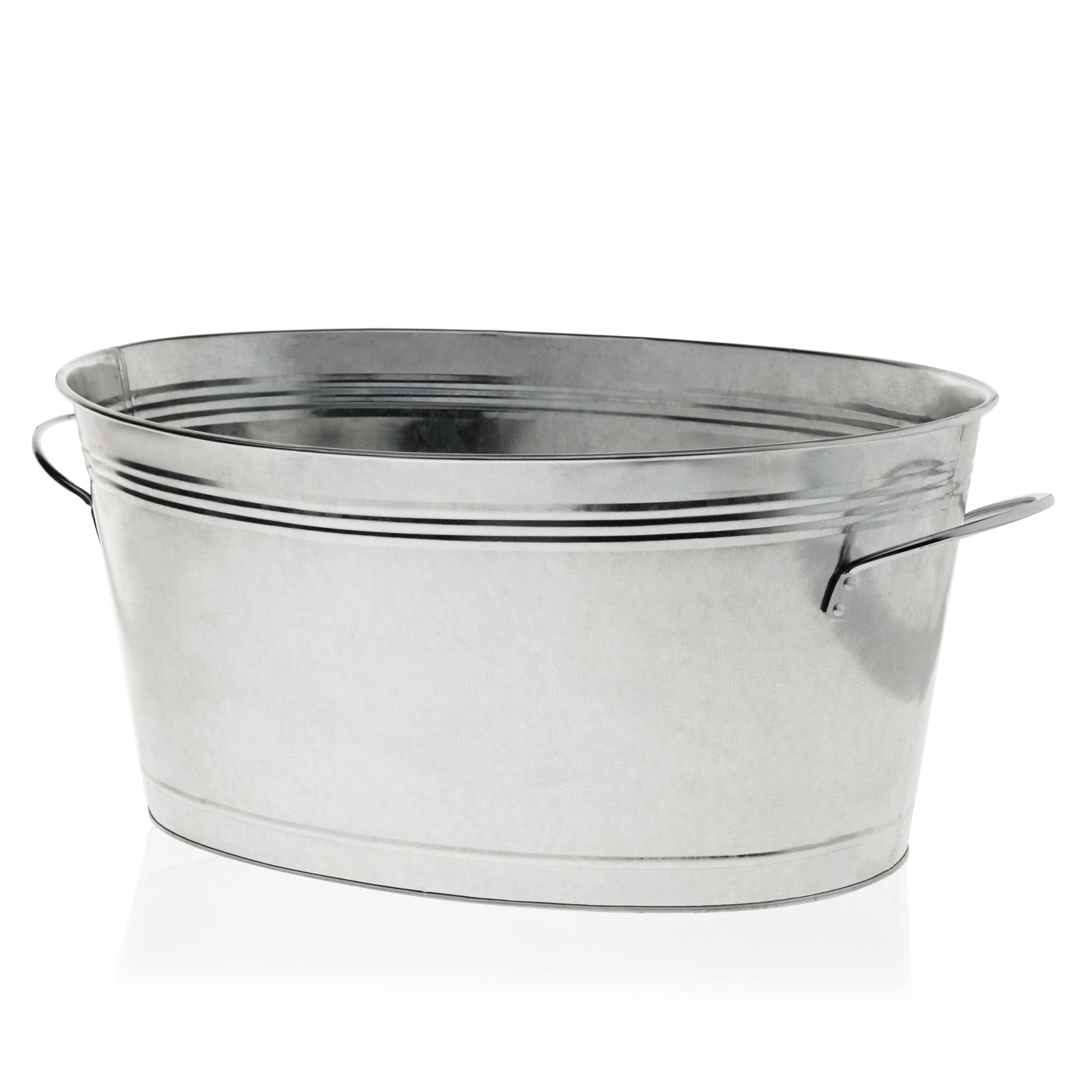 "True Classic Oval Ice Bucket - Galvanized Metal, Chills Wine & Beer, 6 ...