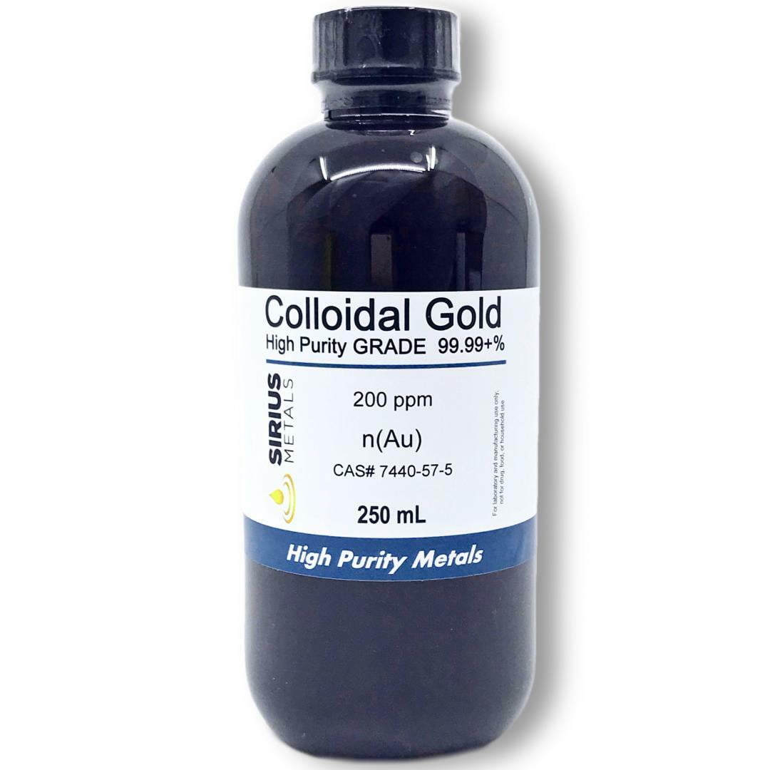 True Colloidal Gold Nanoparticles (AuNPs): 200ppm - 250mL in Plastic ...