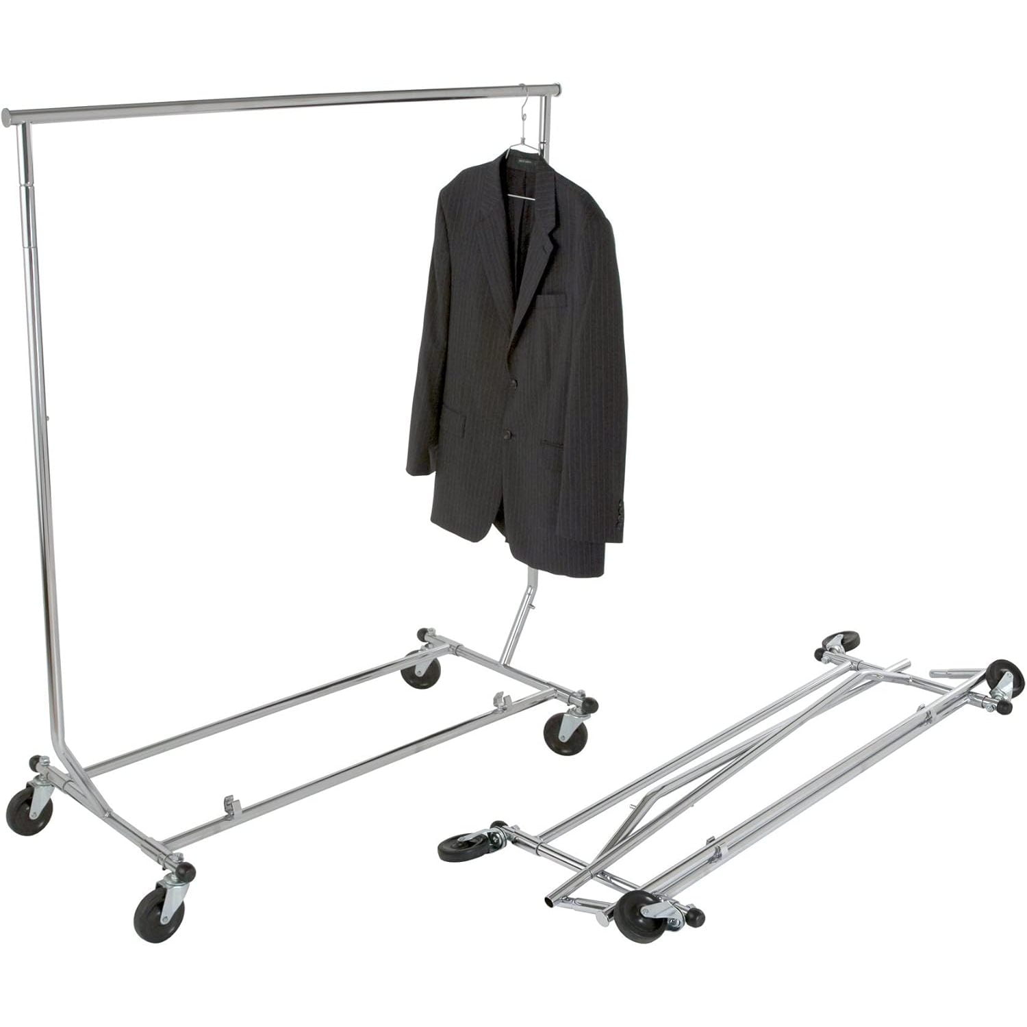 True Commercial Collapsible Clothing Salesman Rolling Garment Display ...