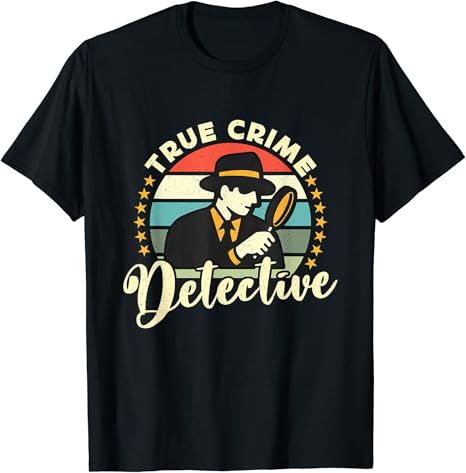 True Crime Detective Retro Private Investigator Detective T-Shirt ...