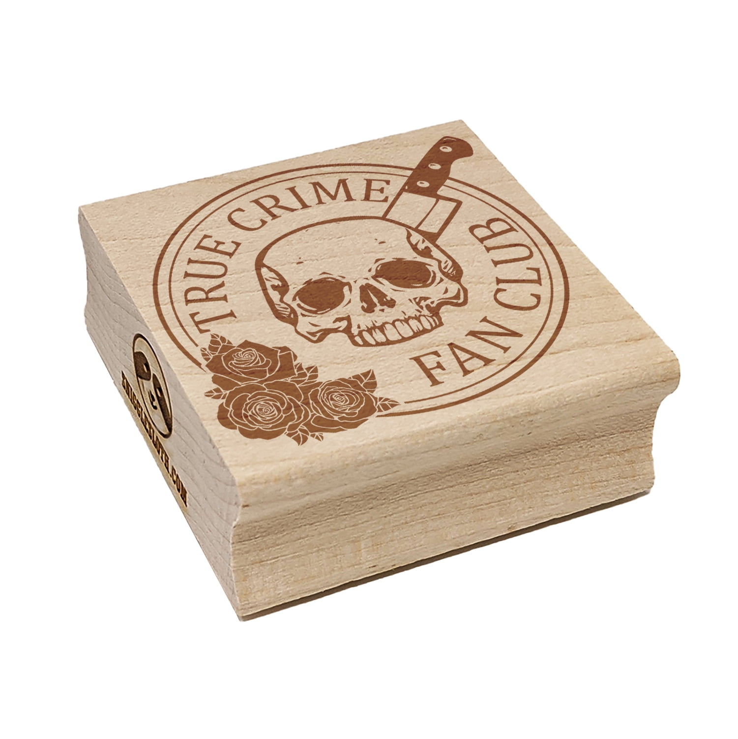 True Crime Fan Club Skull Knife Square Rubber Stamp Stamping ...