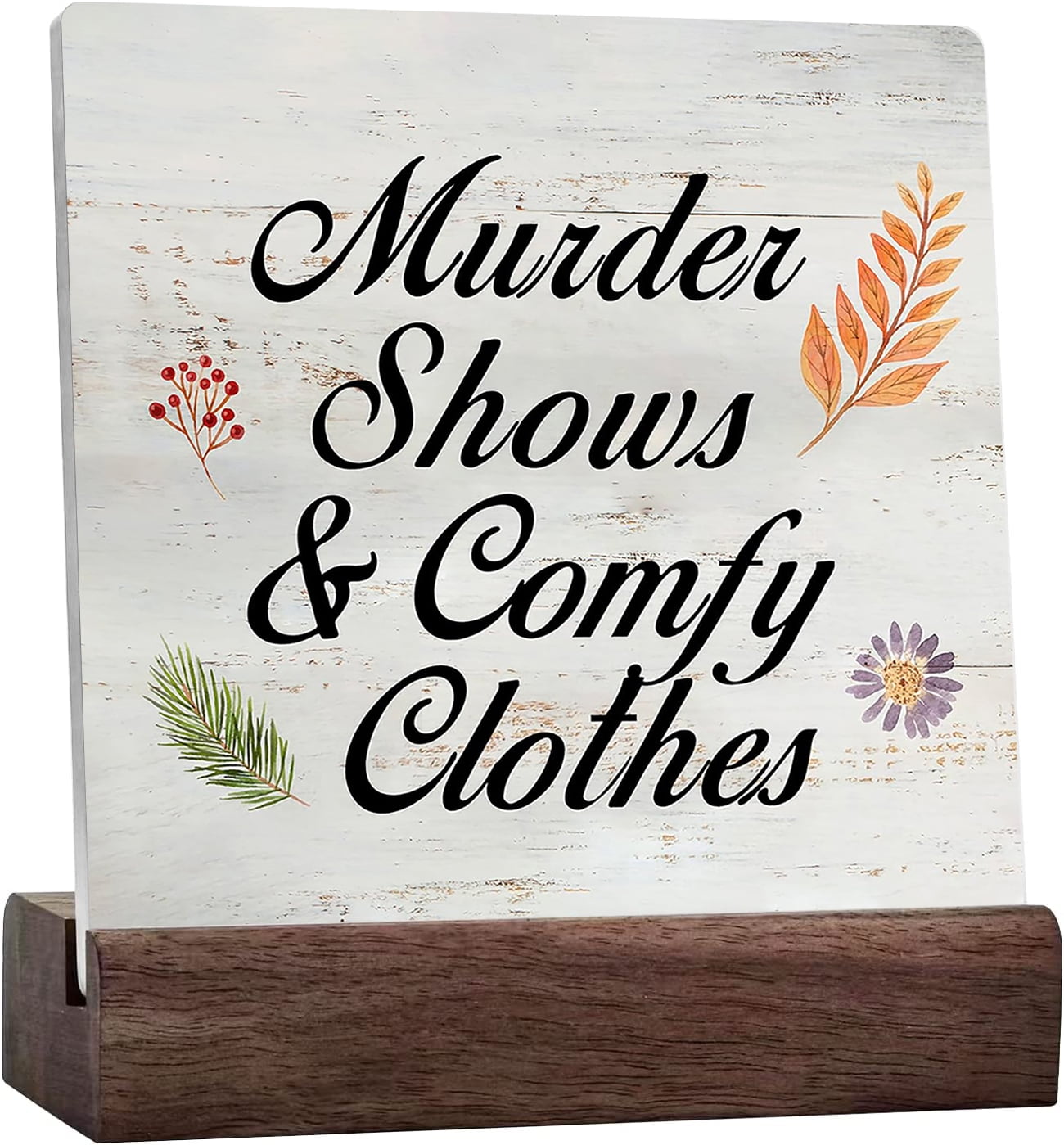 True Crime Gift Sign Rustic True Crime Fan Ceramic Table Sign Home ...