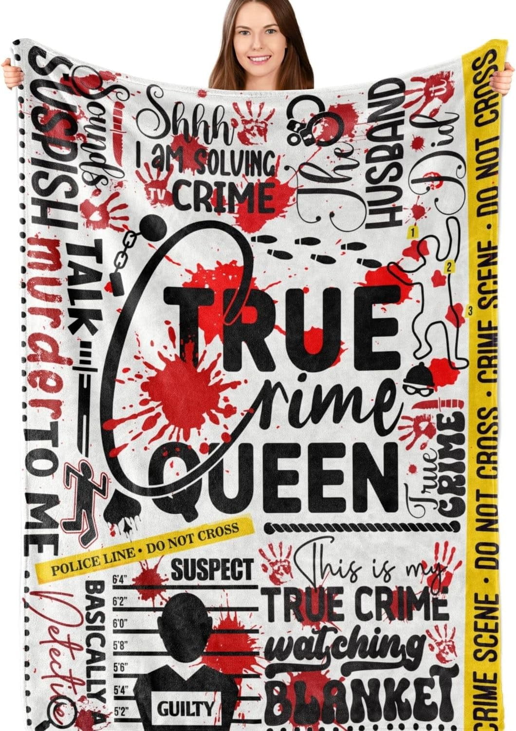 DALIHUA True Crime Gifts for Women, True Crime Queen Blanket, Crime ...