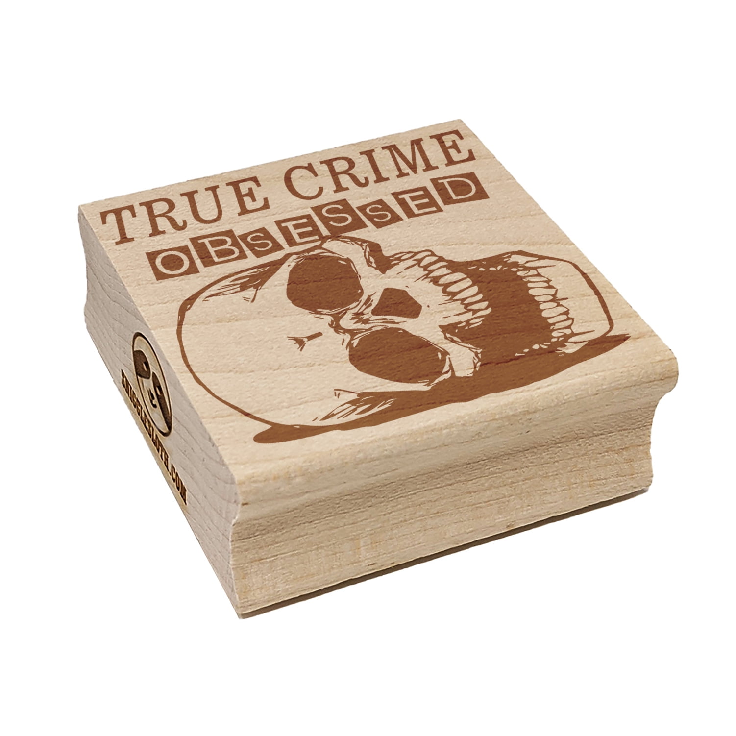 True Crime Obsessed Skull Square Rubber Stamp Stamping Scrapbooking ...