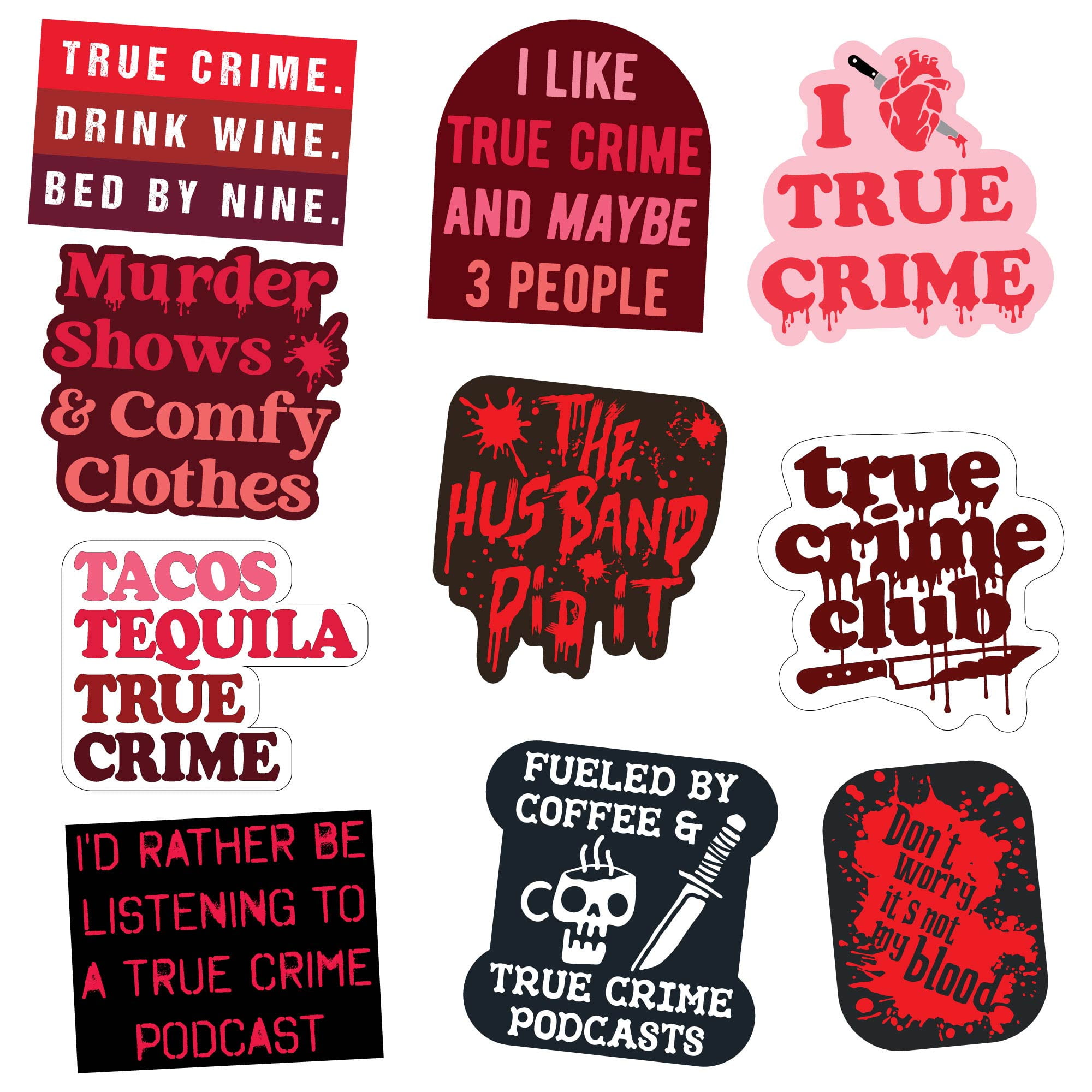 True Crime Sticker Extra Large Stickers for Adults Funny Adhesives with ...