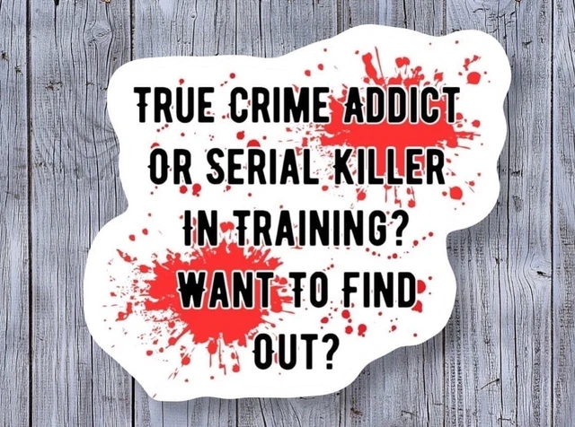 True Crime Vinyl Sticker Laptop Sticker Water Bottle Sticker ...