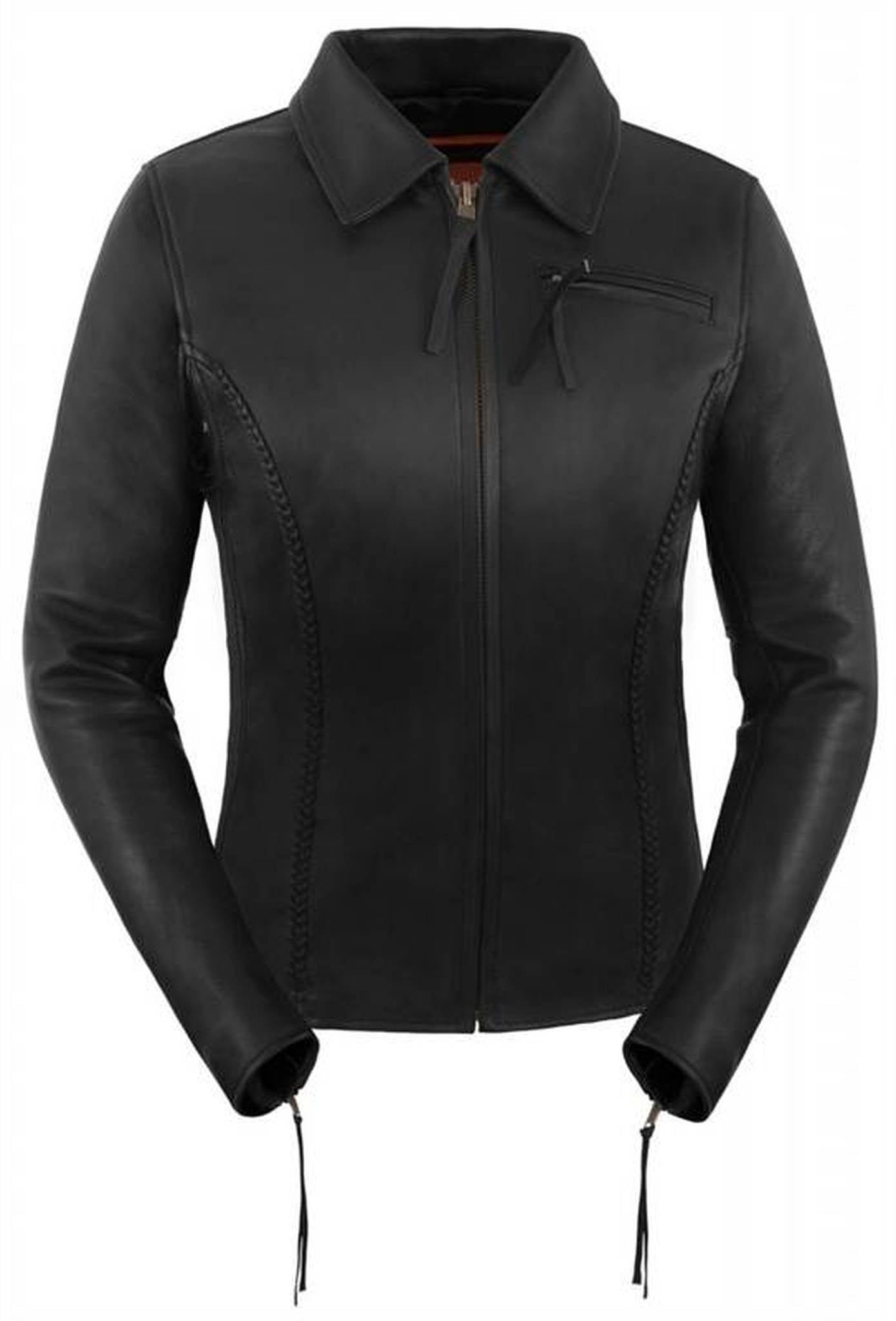 True Element Women's Easy Fit Side Stretch Panel Cruiser Jacket (Black ...