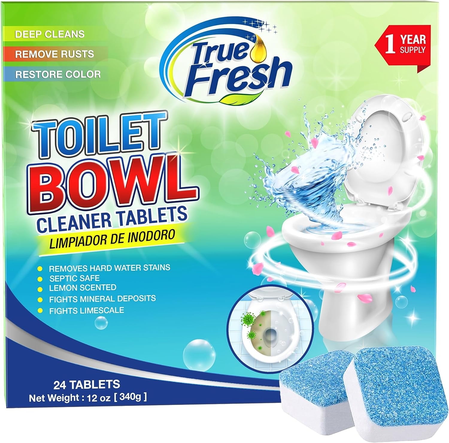 True Fresh Toilet Bowl Cleaner Tablets 24 Count Toilet Bowl Tablets