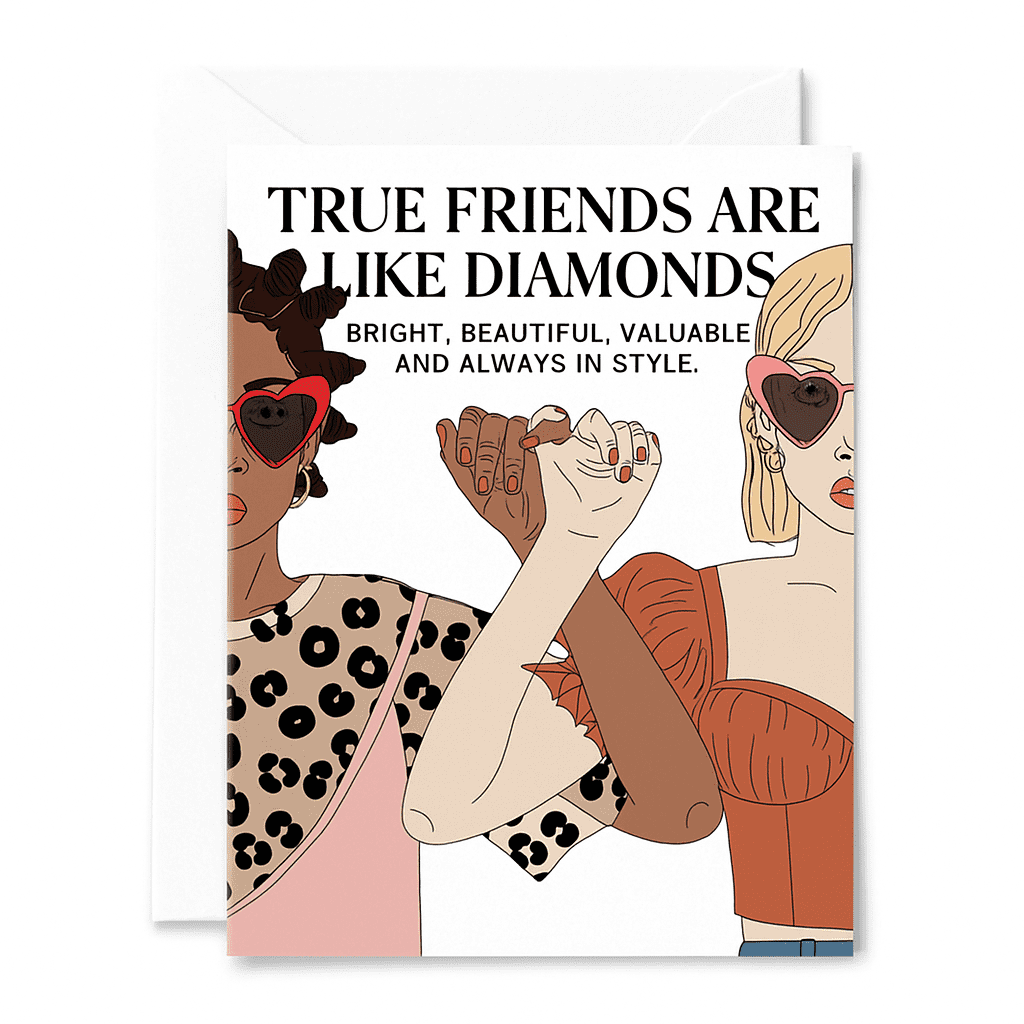True Friends Are Like Diamonds Card – Stylish Friendship Greeting Card ...