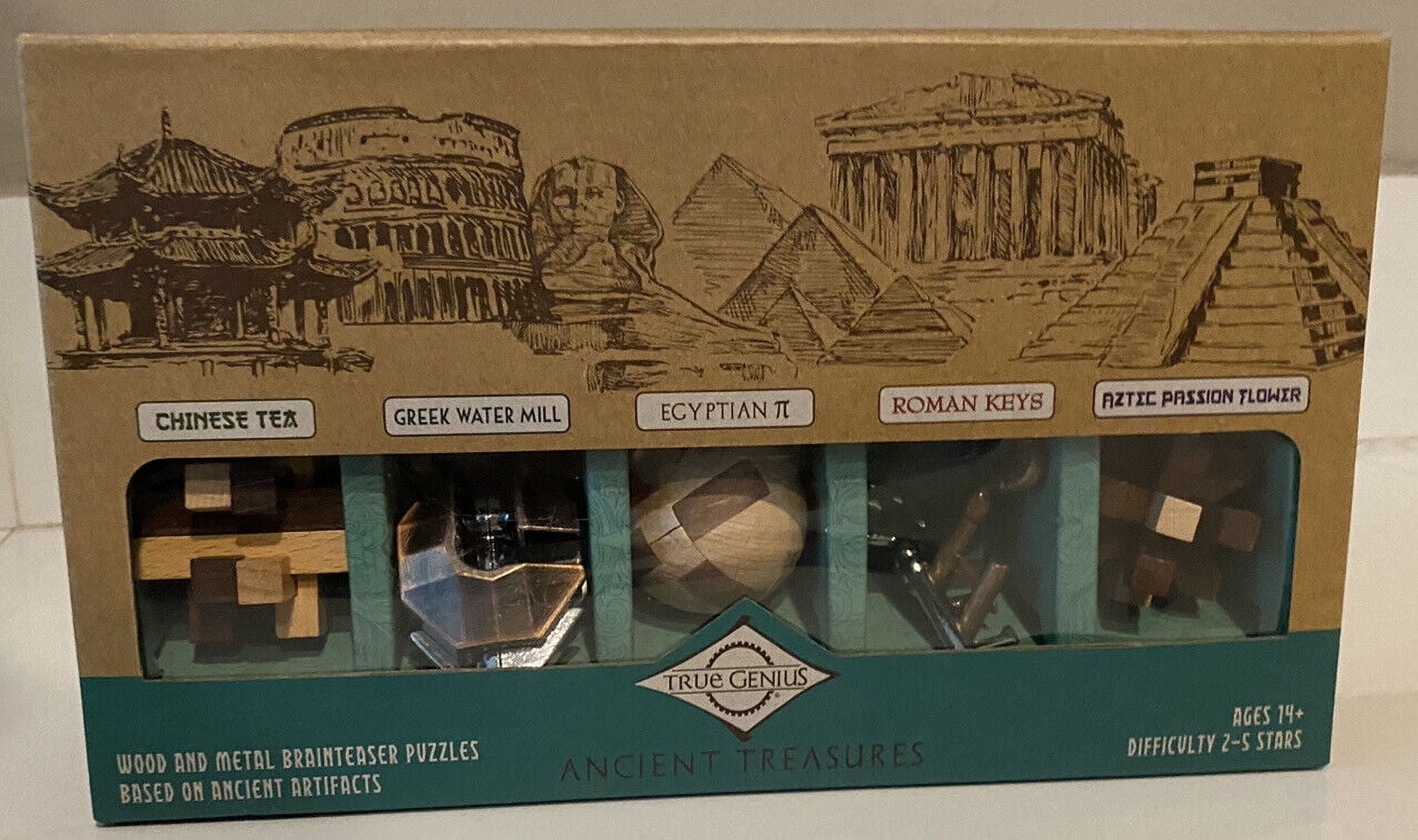 True Genius Ancient Treasures Wood and Metal Brainteaser Puzzles ...