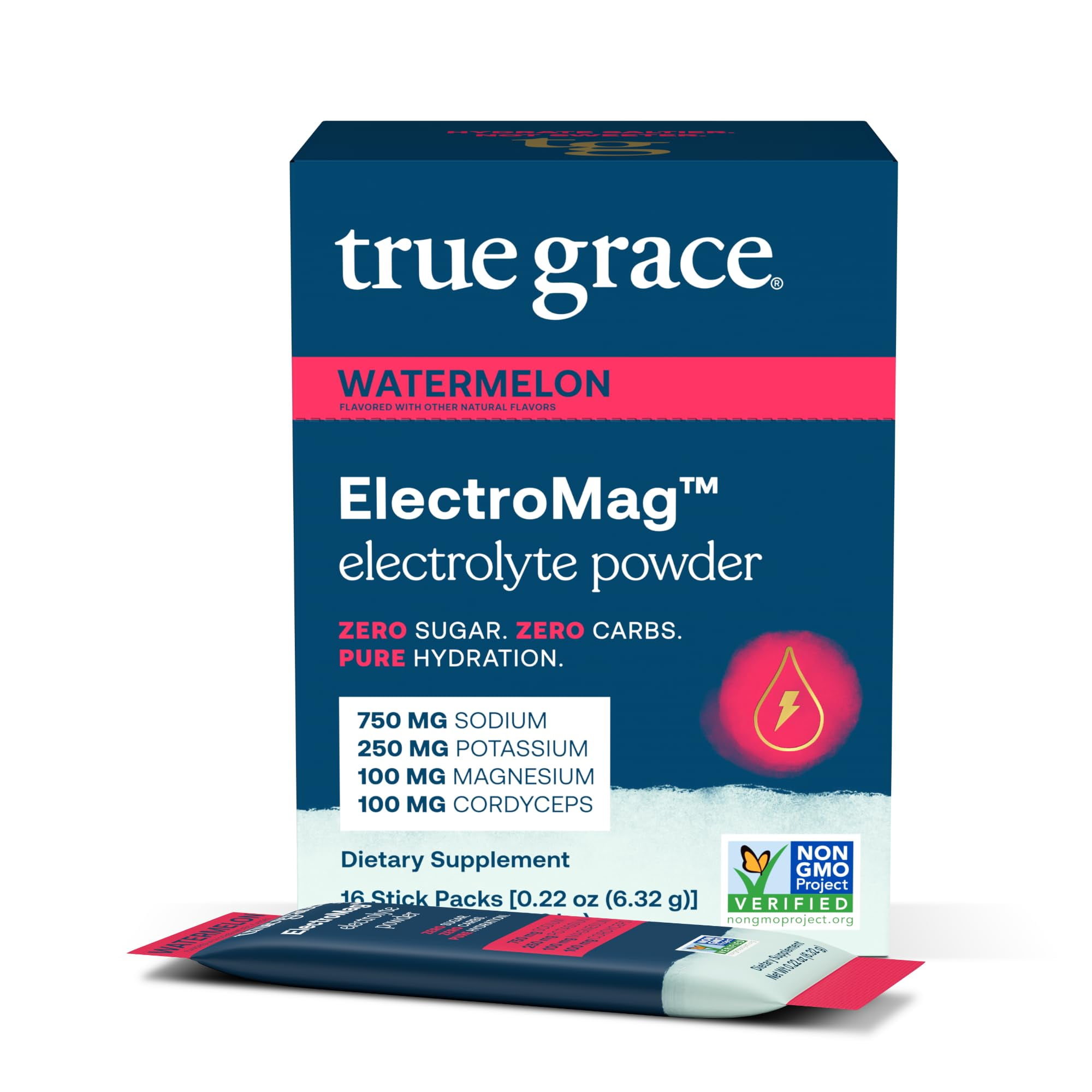 True Grace ElectroMag - 16 Stick Packs - Watermelon - Electrolyte ...