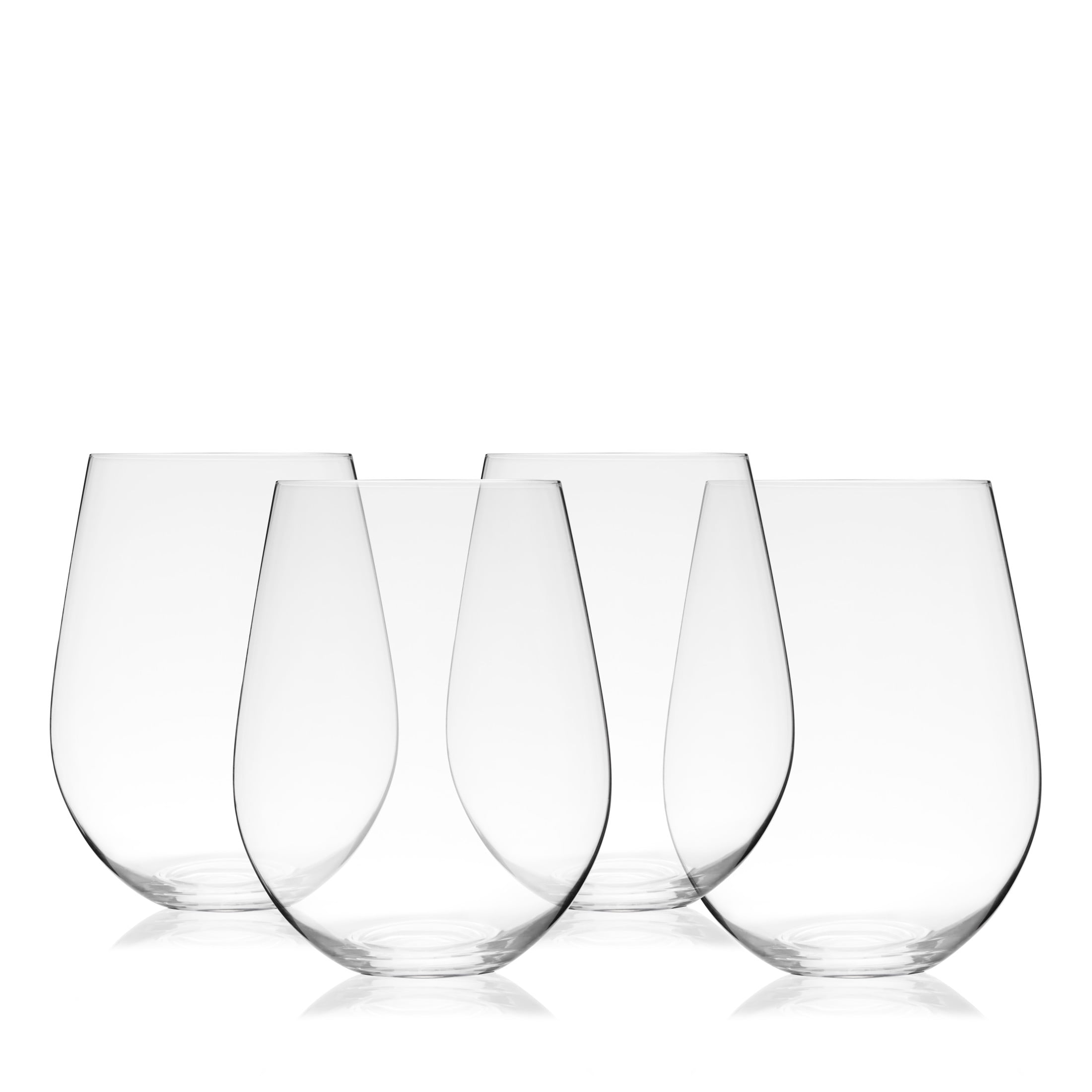 True Stemless Crystal Wine Glasses, Set of 4, 22 oz, Dishwasher Safe ...