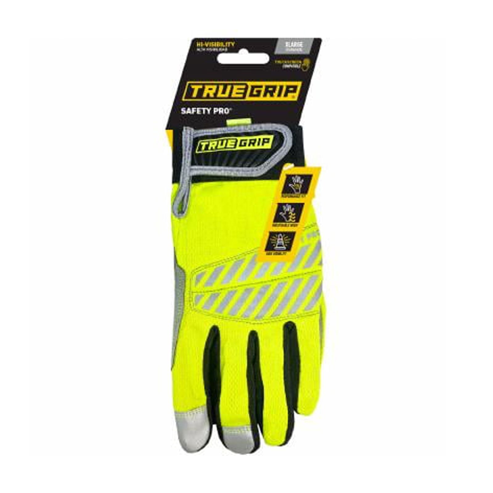 True Grip 98703-23 Safety Max Hi-Viz Work Gloves, Touchscreen ...