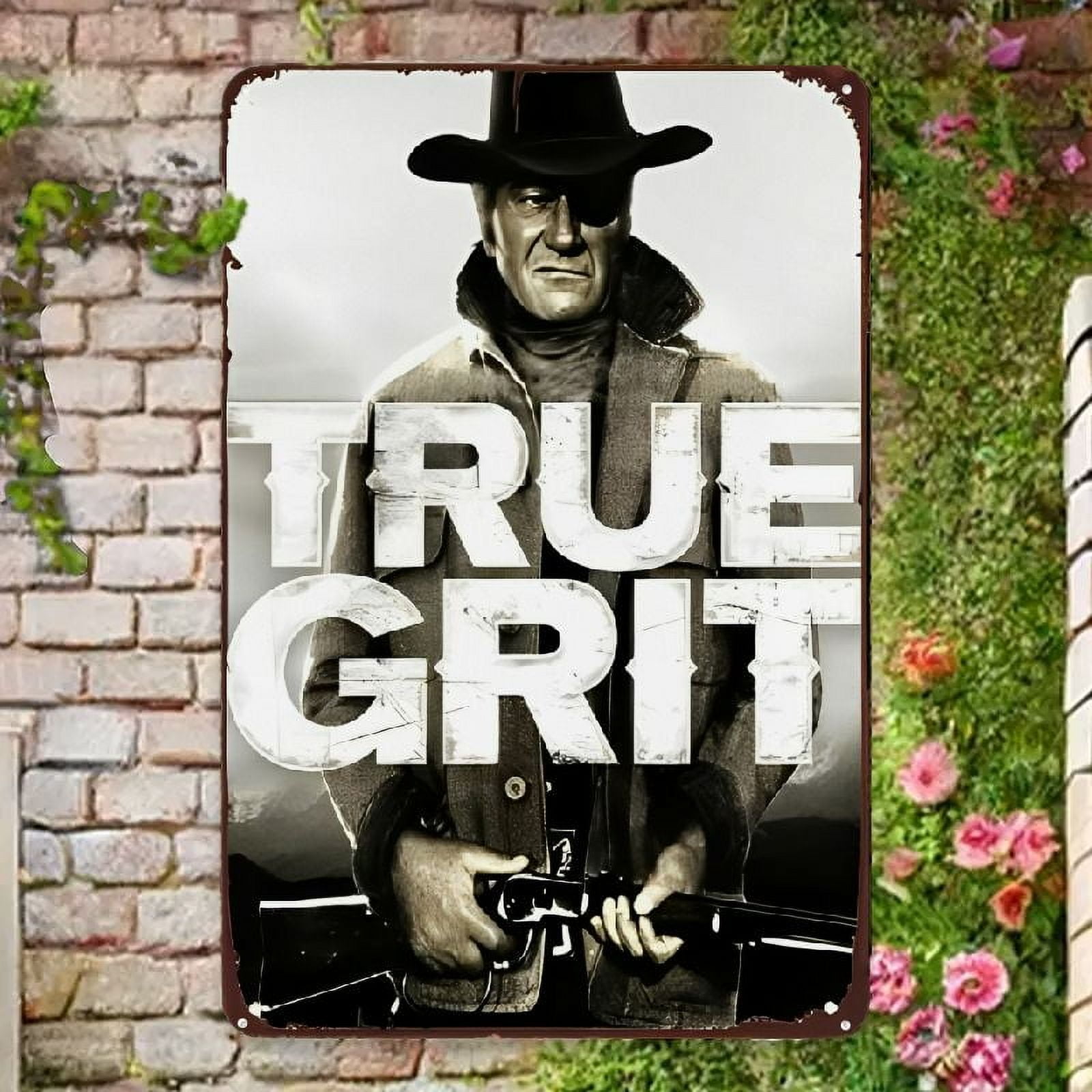 True Grit" Vintage Metal Wall Sign - 8x12 inches, Rustic Tin Plaque ...