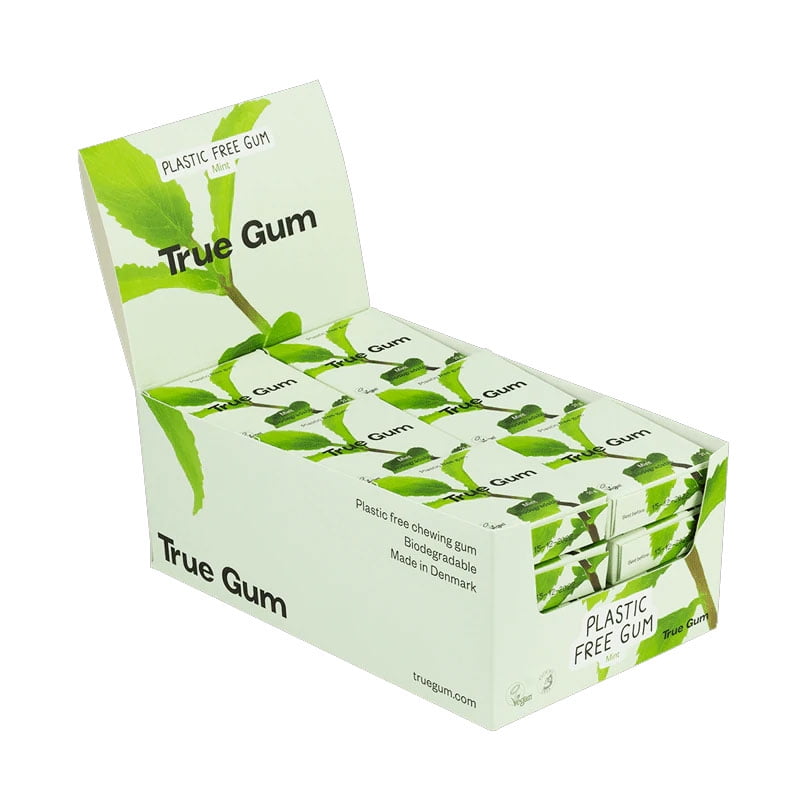 True Gum Chewing Gum Mint Plastic Free 21g (Box of 24) - Walmart.com