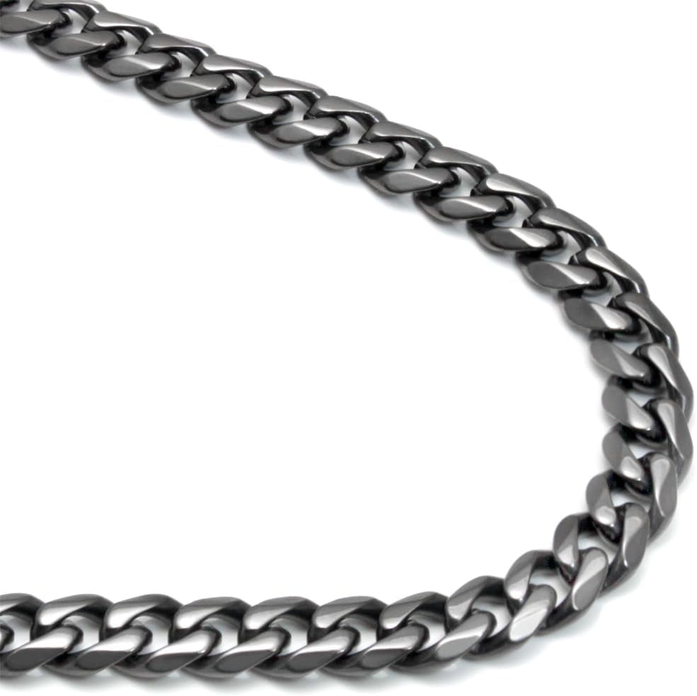 True Gunmetal Grey Titanium 7MM Curb Link Necklace Chain - Walmart.com