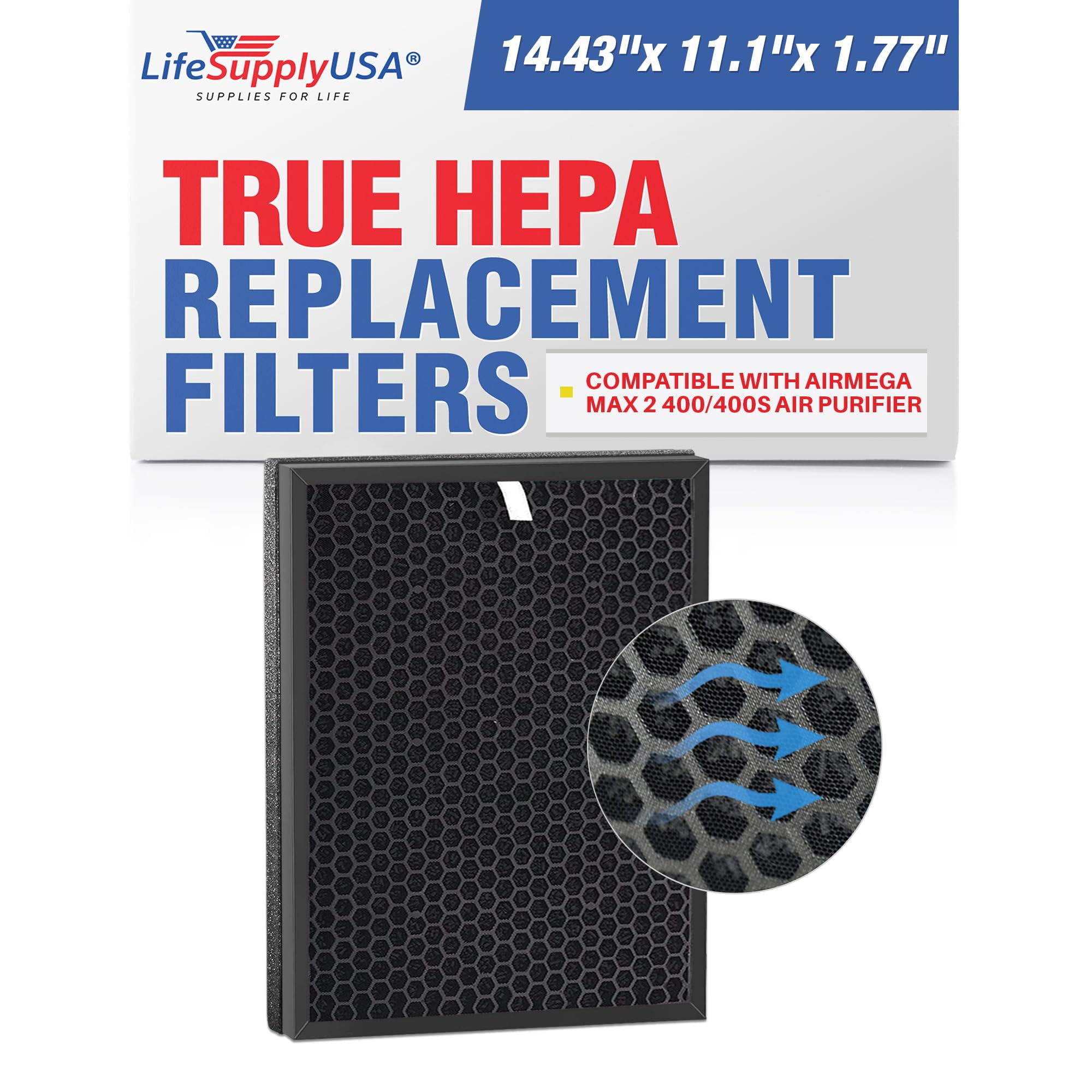 True HEPA Air Cleaner Filter Replacement Compatible with AIRMEGA Max 2 ...