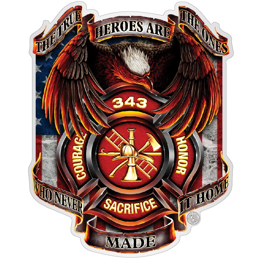 True Hero's Firefighter White vinyl Reflective Decal 4In - Walmart.com