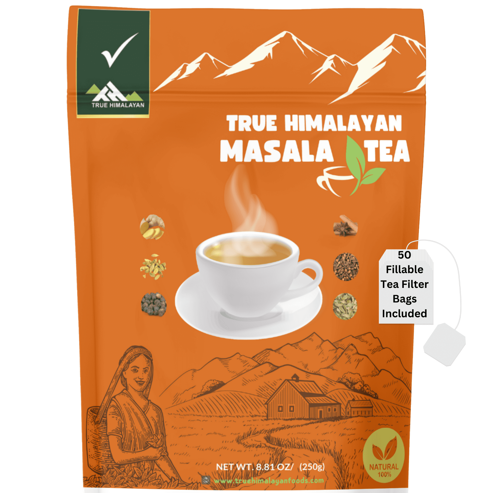 True Himalayan Spiced Tea 250 grams, Loose Spiced Black Tea, Fillable ...