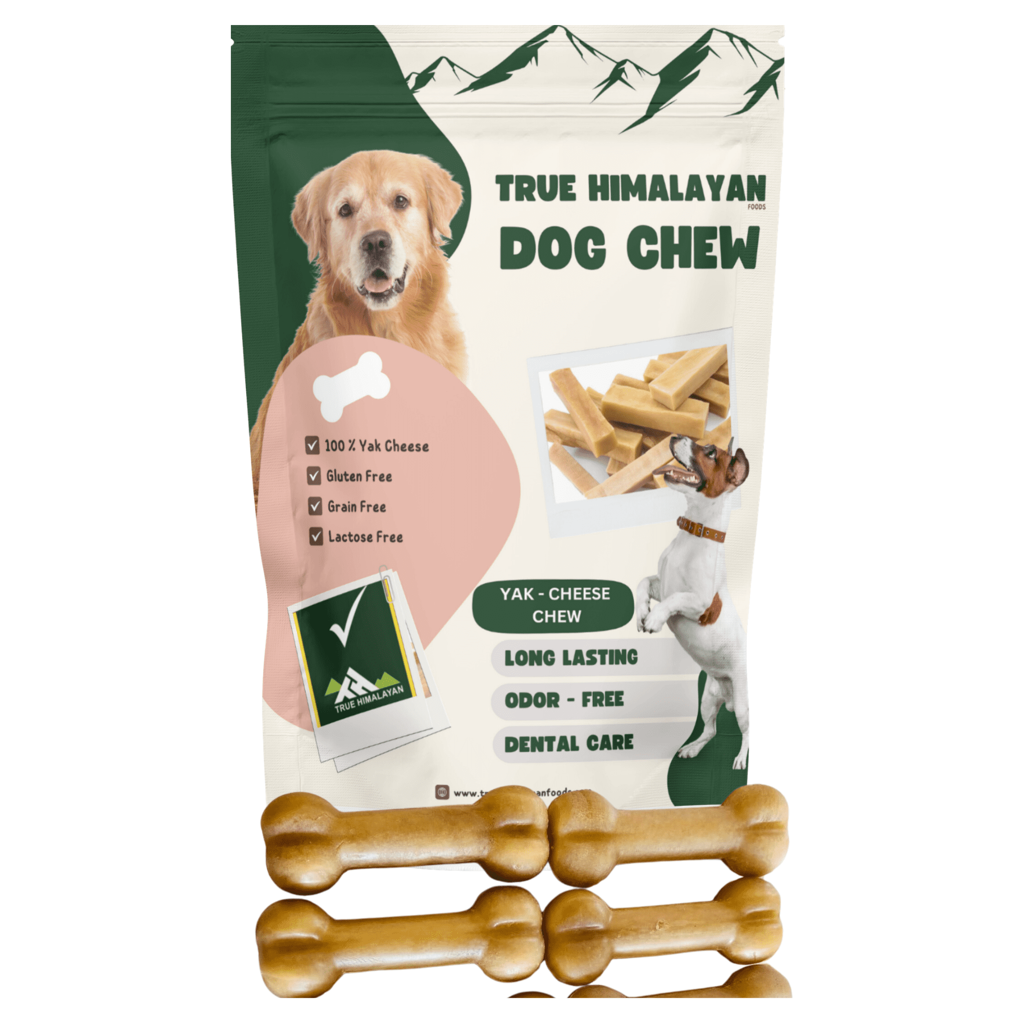 True Himalayan Yak Cheese Bone Shape Dog Chew, Medium - Walmart.com