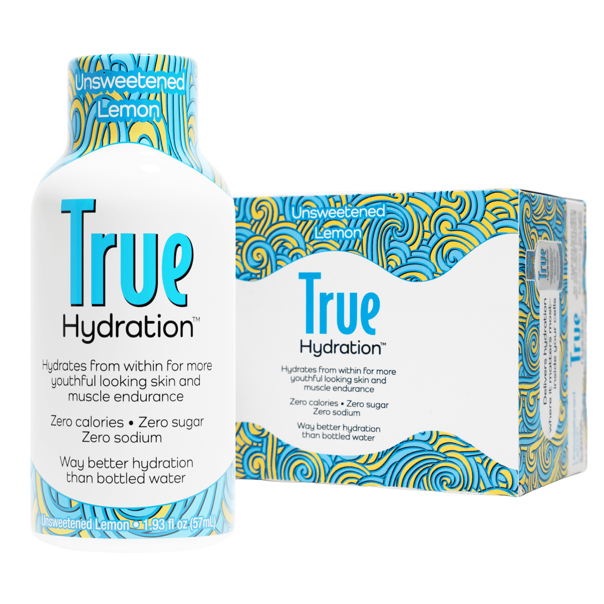 True Hydration Shots Unsweetened Lemon Water – 12 Pack of 1.93 fl oz ...