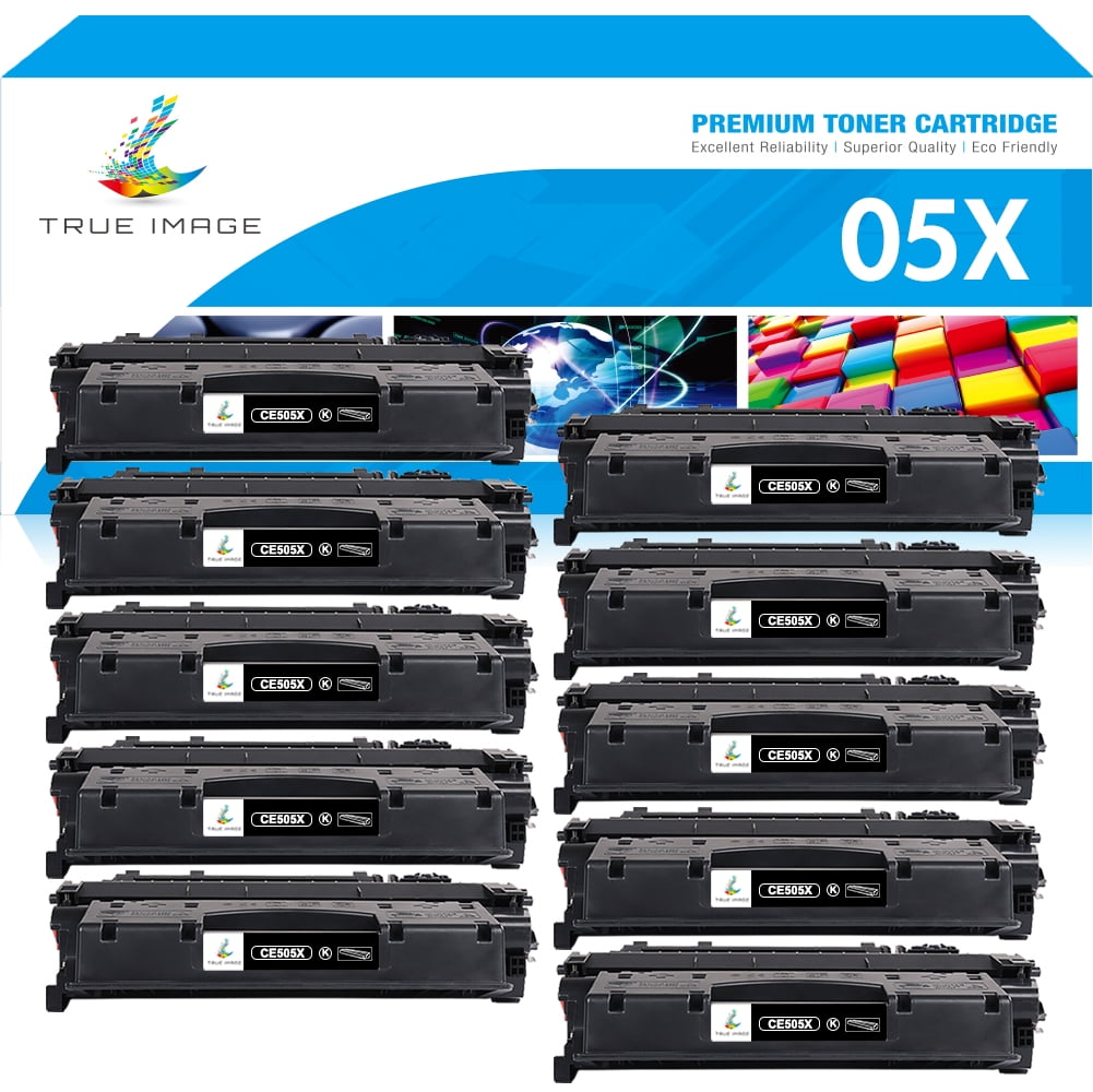 True Image 10-Pack Compatible Toner Cartridge for HP CE505X 05X Work ...